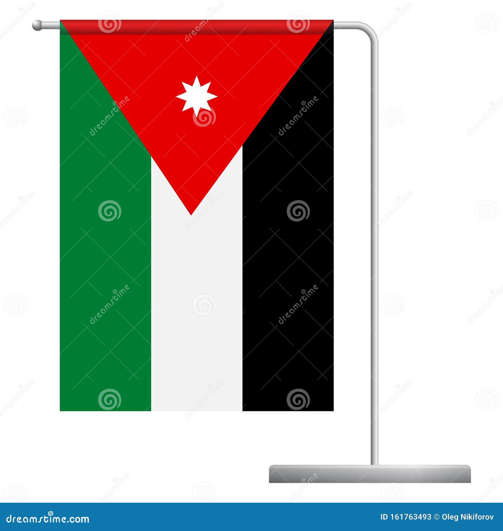 Jordan flag on pole icon stock illustration. Illustration of flag ...