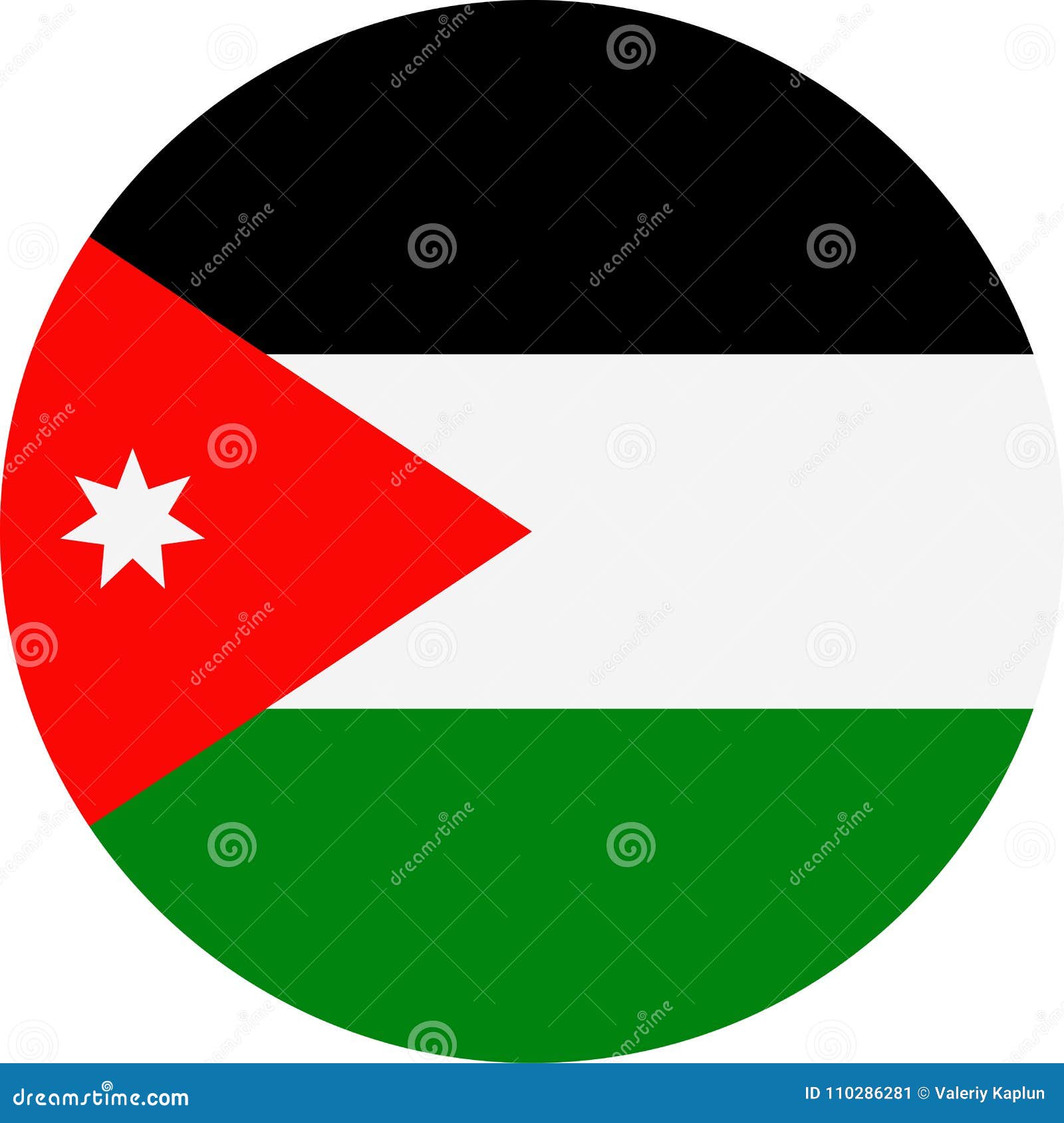 Jordan Flag Vector Round Flat Icon Stock Illustration - Illustration of ...