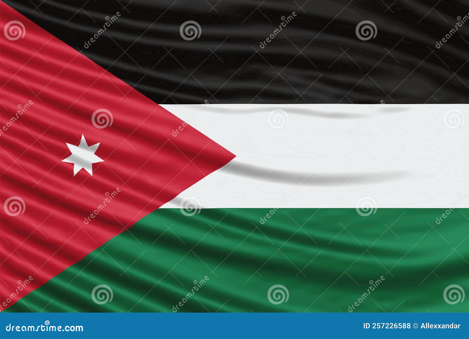 Jordan Flag Wave Close Up, National Flag Stock Illustration ...
