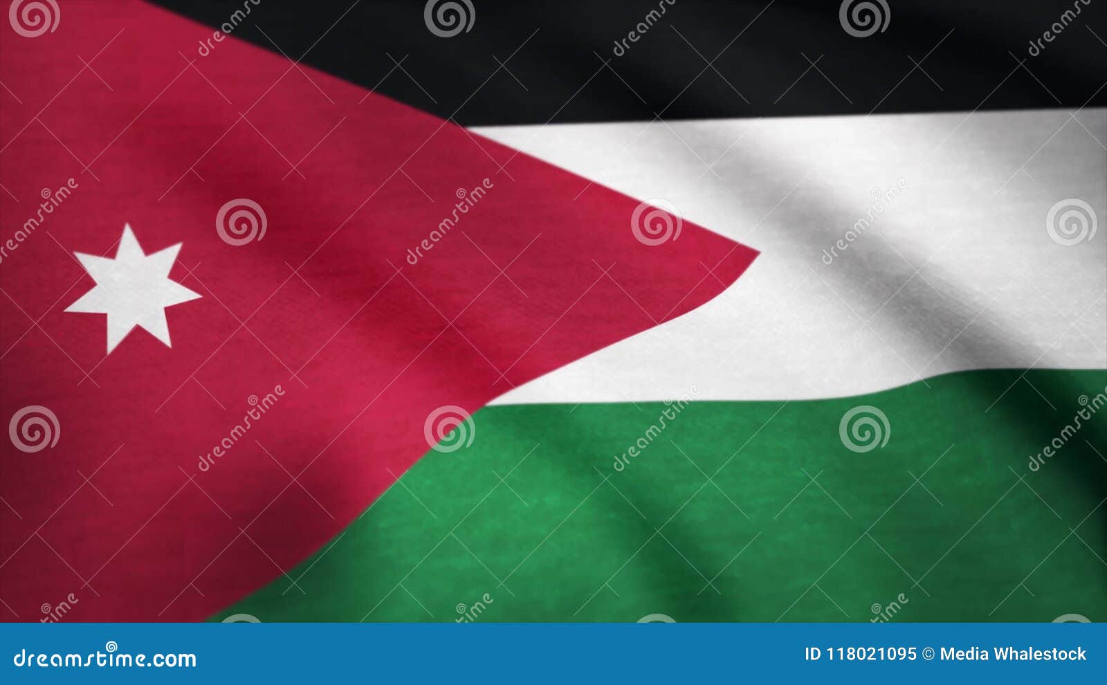Jordan Flag Waving Seamless Loop. Jordan Flag Waving in the Wind ...