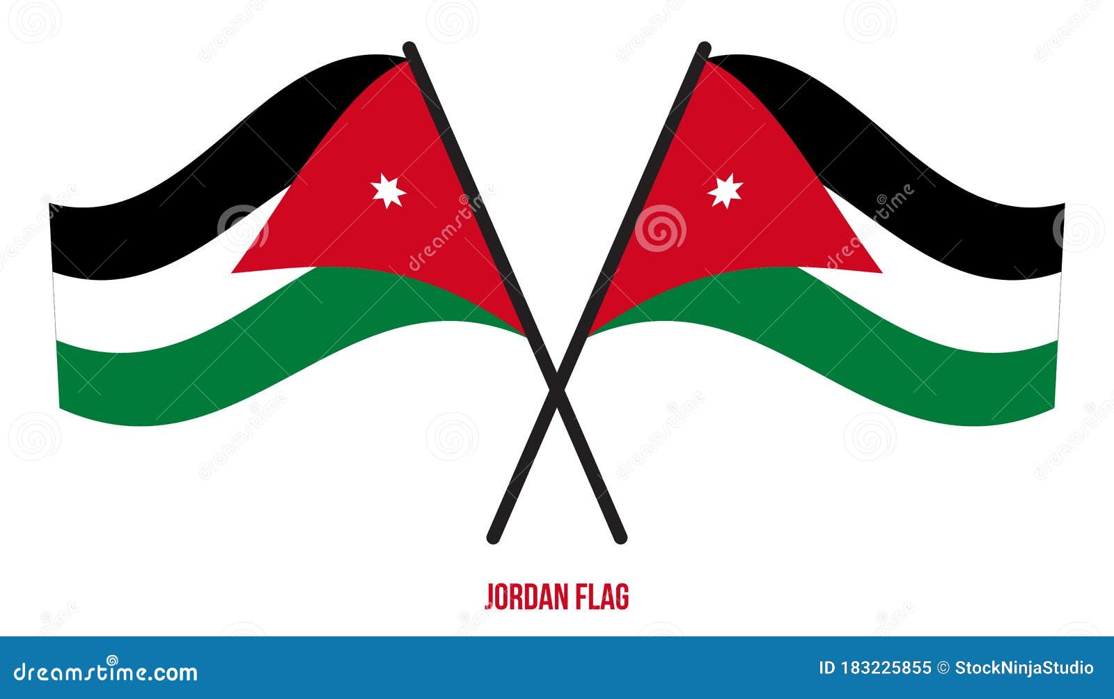 Jordan Flag Waving Vector Illustration on White Background. Jordan ...