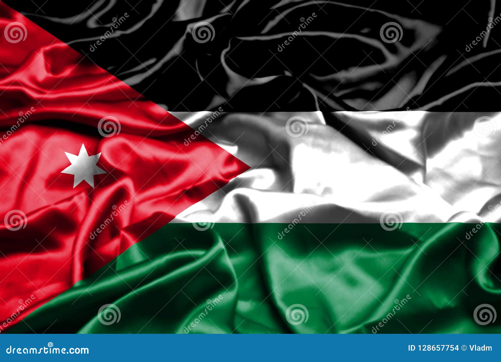 Jordan Flag Waving in the Wind. Stock Illustration - Illustration of ...