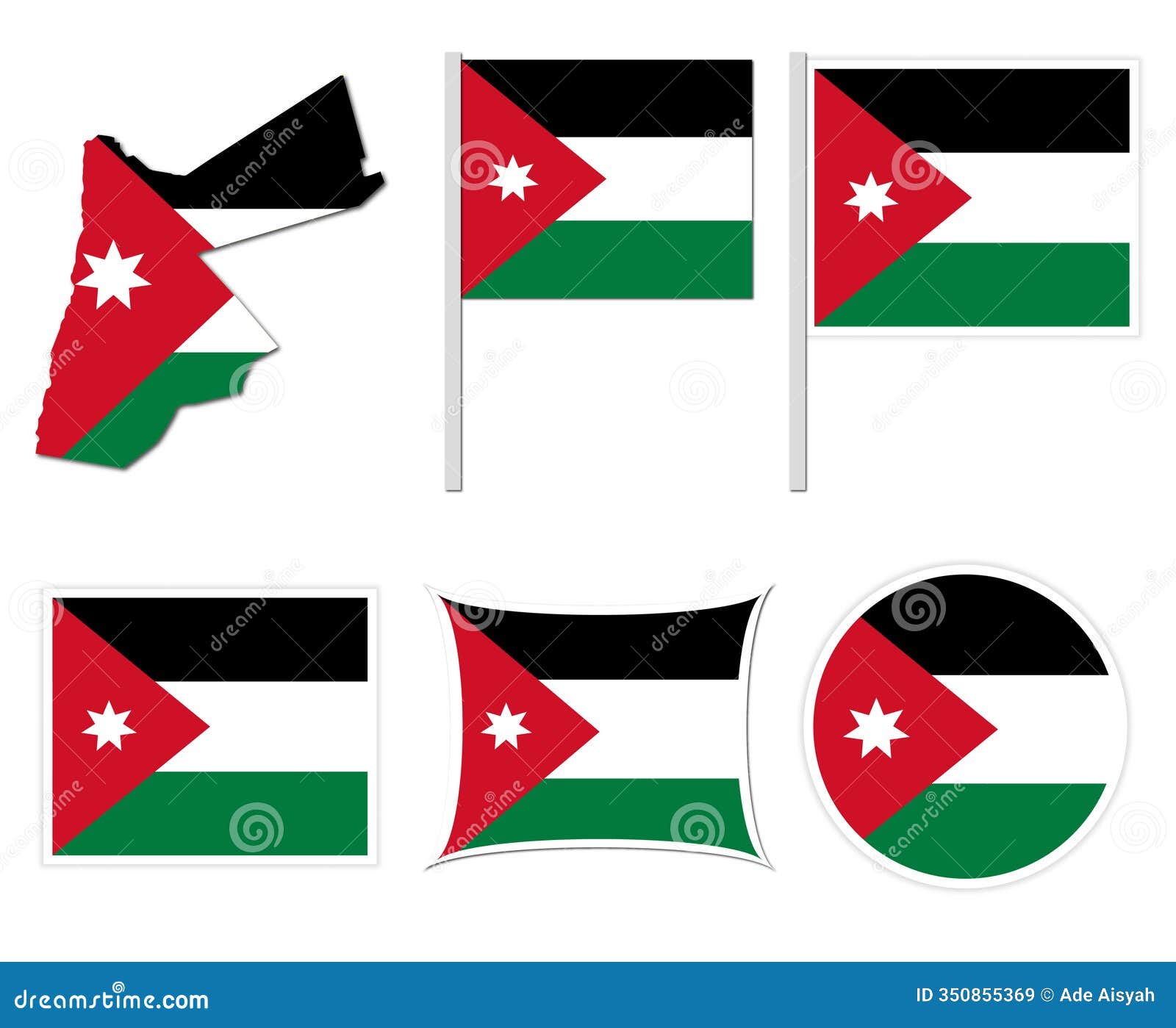 Jordan Flags on Many Objects Ilustration Stock Illustration ...