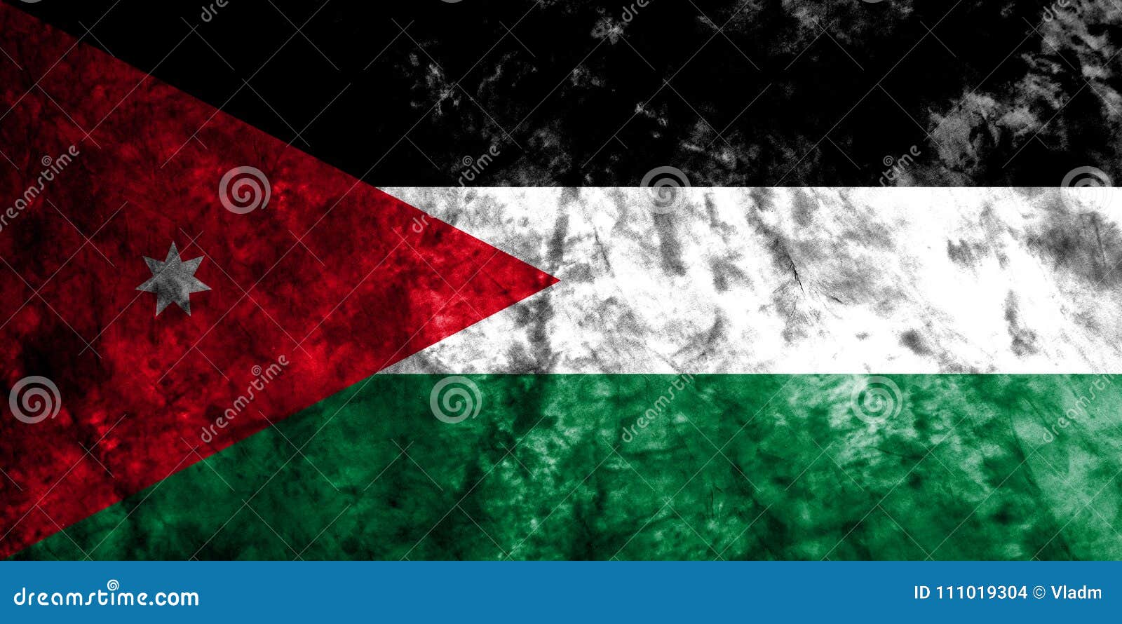 Jordan Grunge Flag on Old Dirty Wall Stock Illustration - Illustration ...