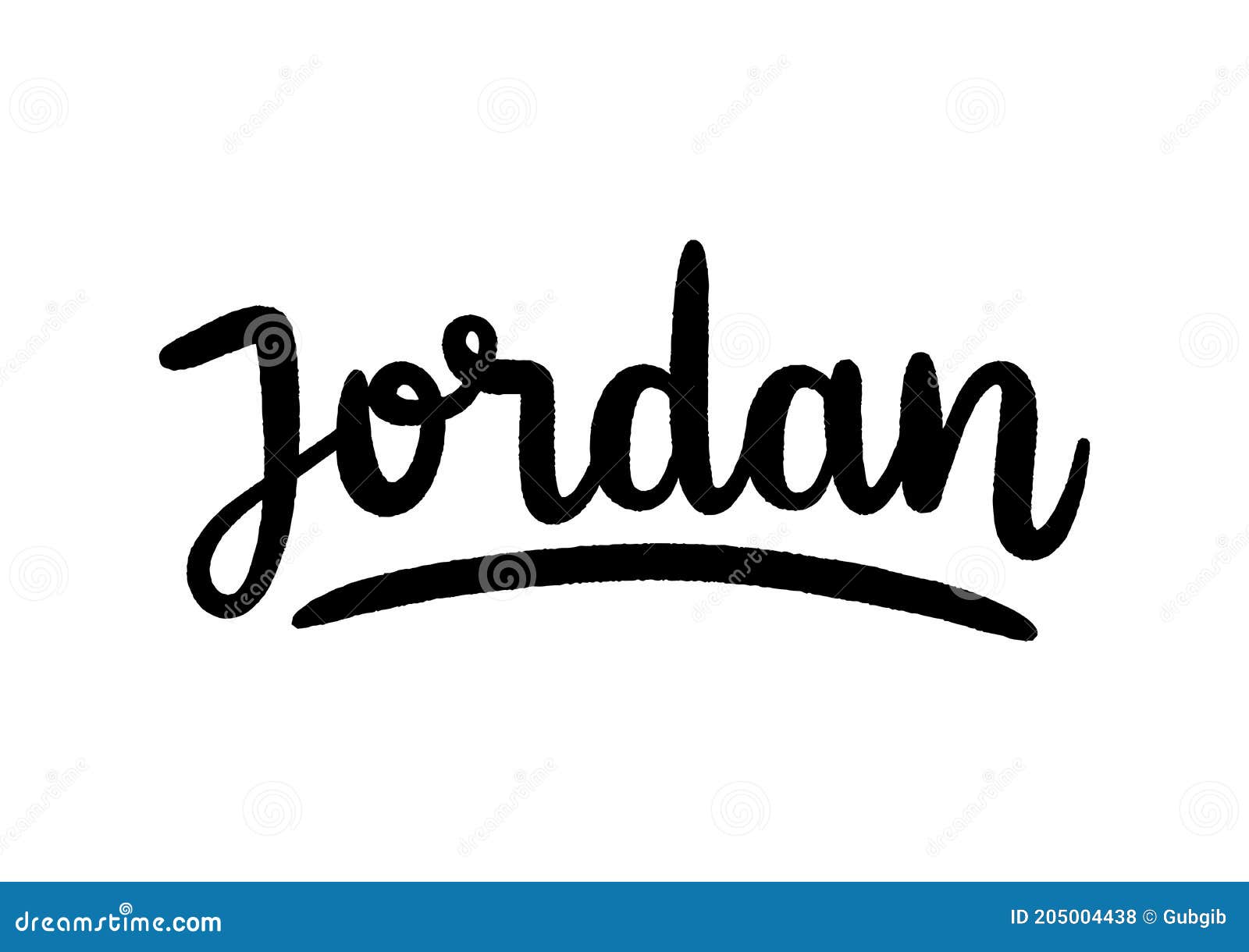 Jordan Hand Lettering on White Background Stock Vector - Illustration ...