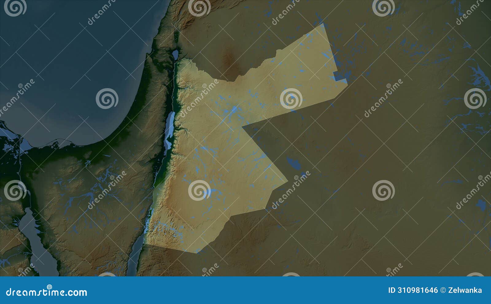 Jordan Highlighted On A Detailed Map, Geographic Location Of Jordan ...