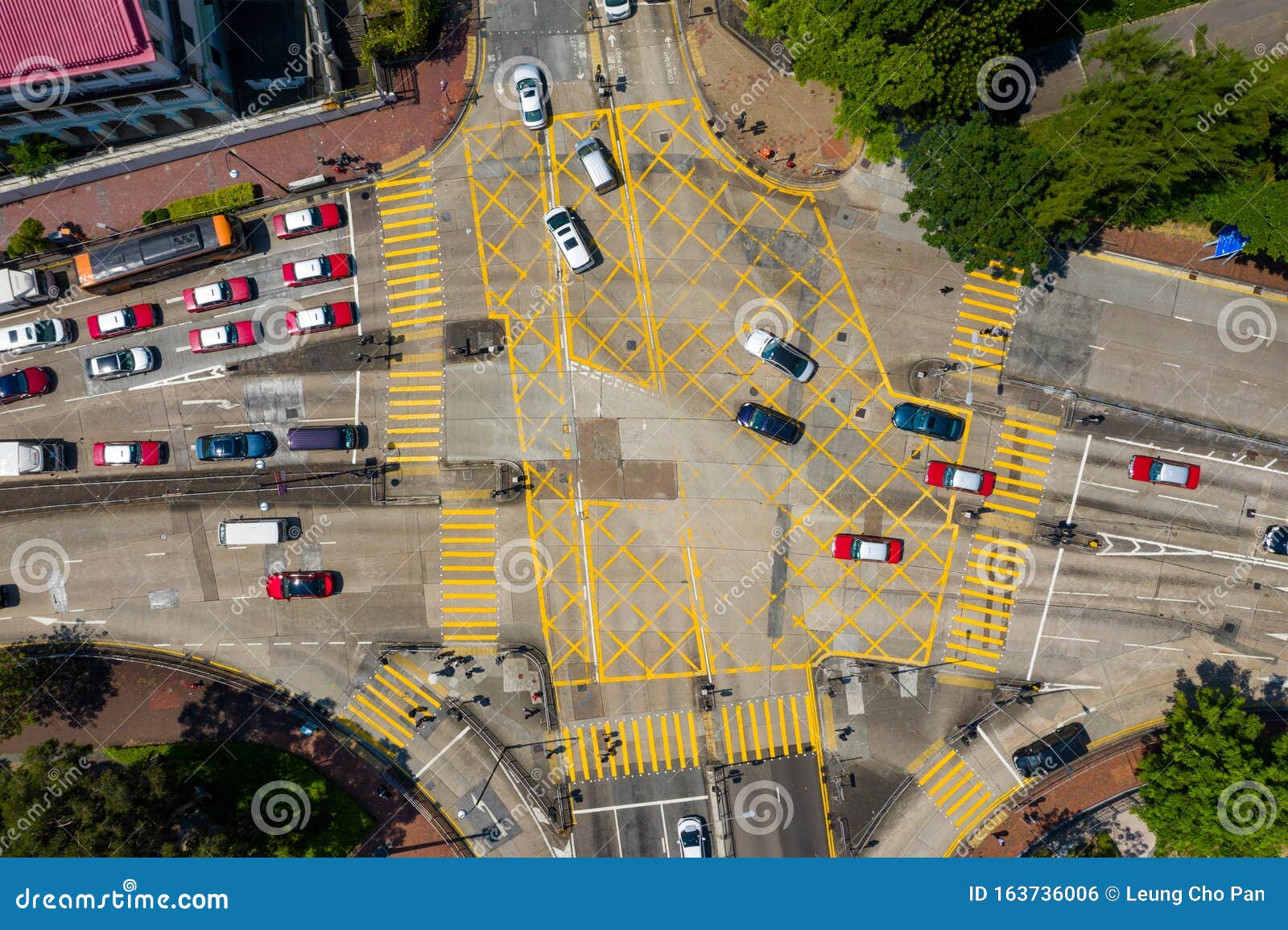 Top View of Hong Kong Traffic Stock Photo - Image of side, skyscraper ...