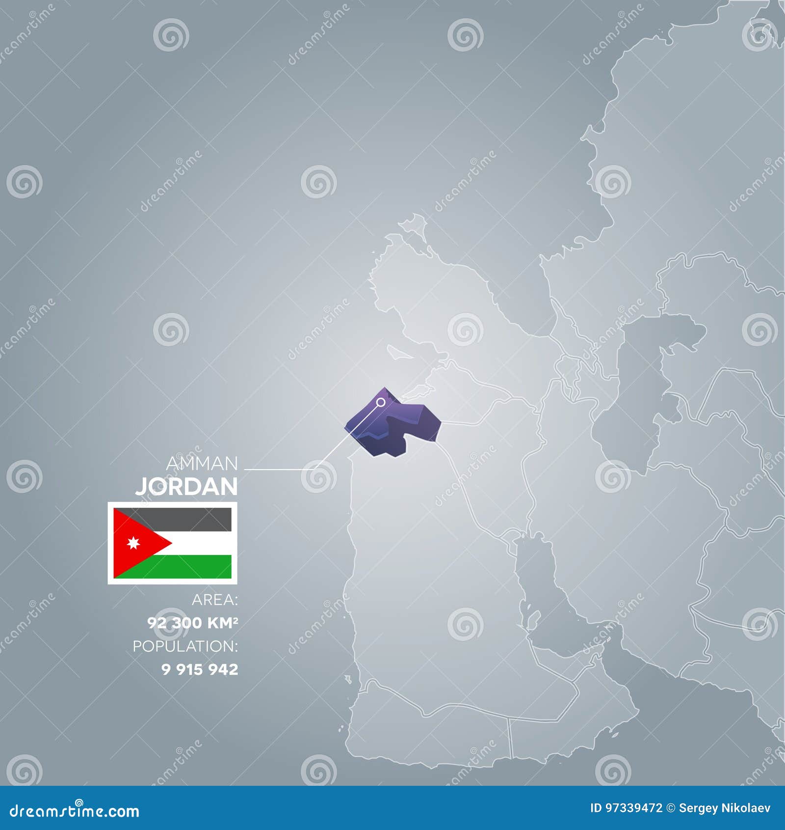 Jordan information map. stock vector. Illustration of nation - 97339472