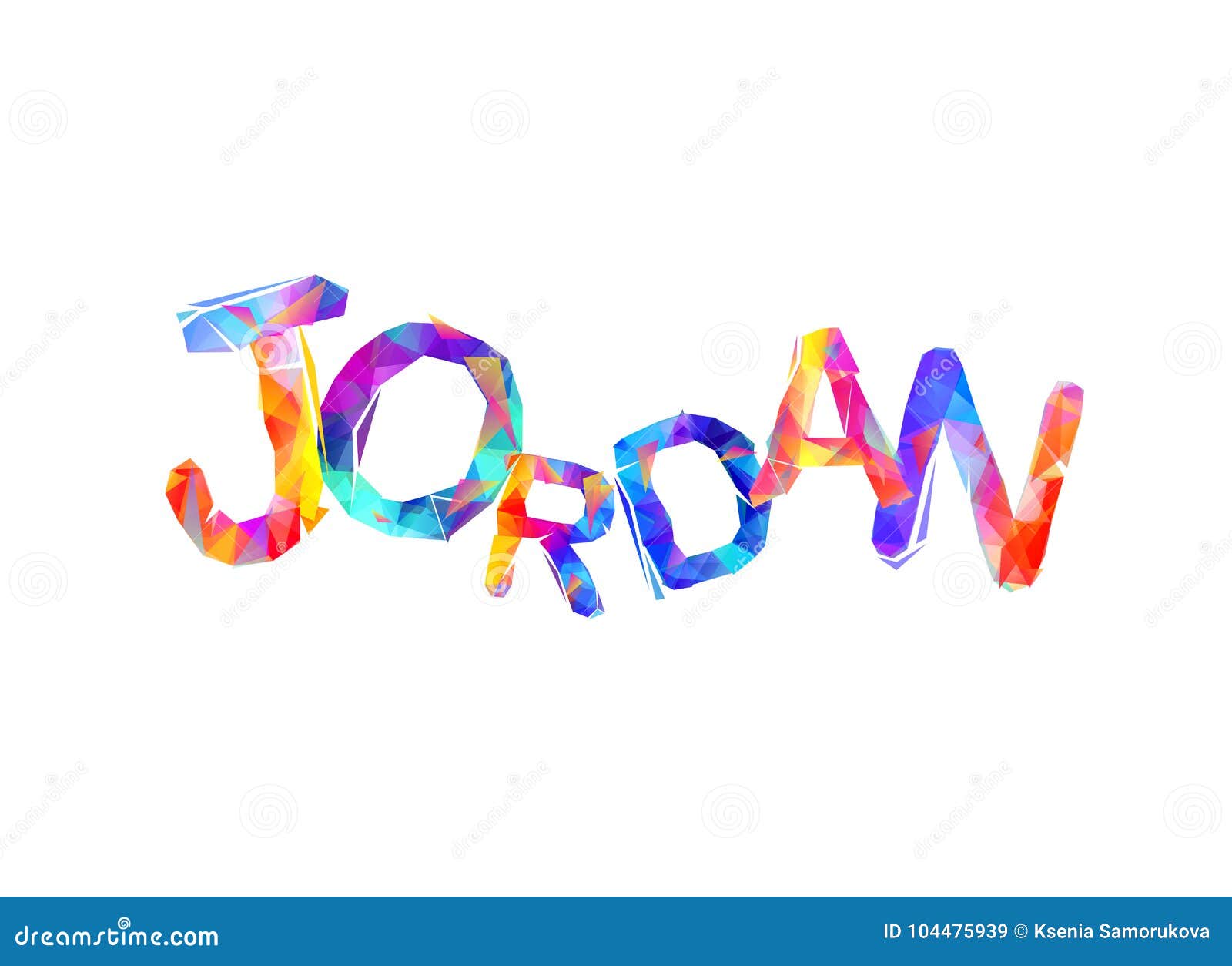 Jordan. Inscription of Triangular Letters Stock Vector - Illustration ...