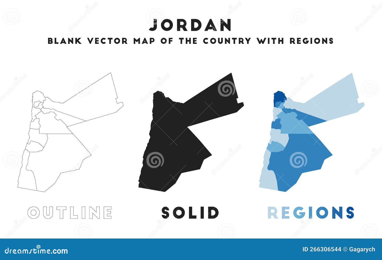 Jordan map. stock vector. Illustration of kingdom, jordan - 266306544