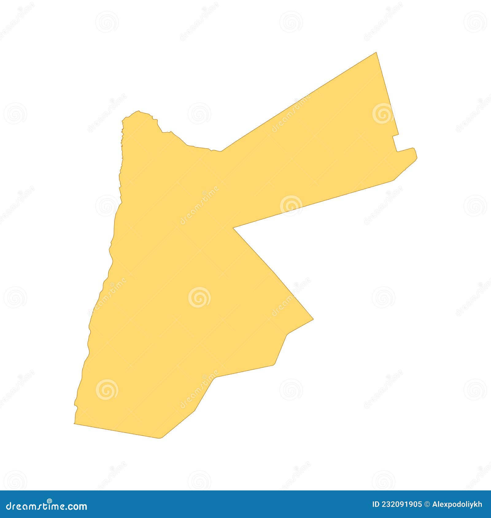 Jordan Map Color Line Element. Border of the Country Stock Vector ...