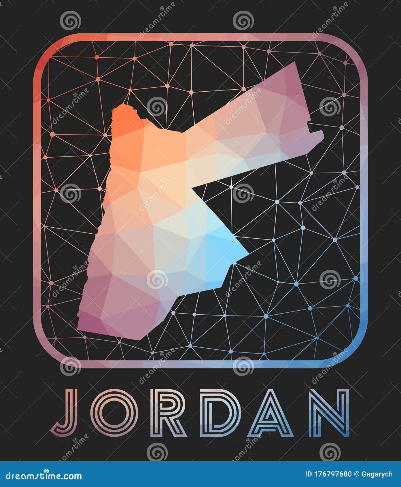 Jordan map design. stock vector. Illustration of diamond - 176797680