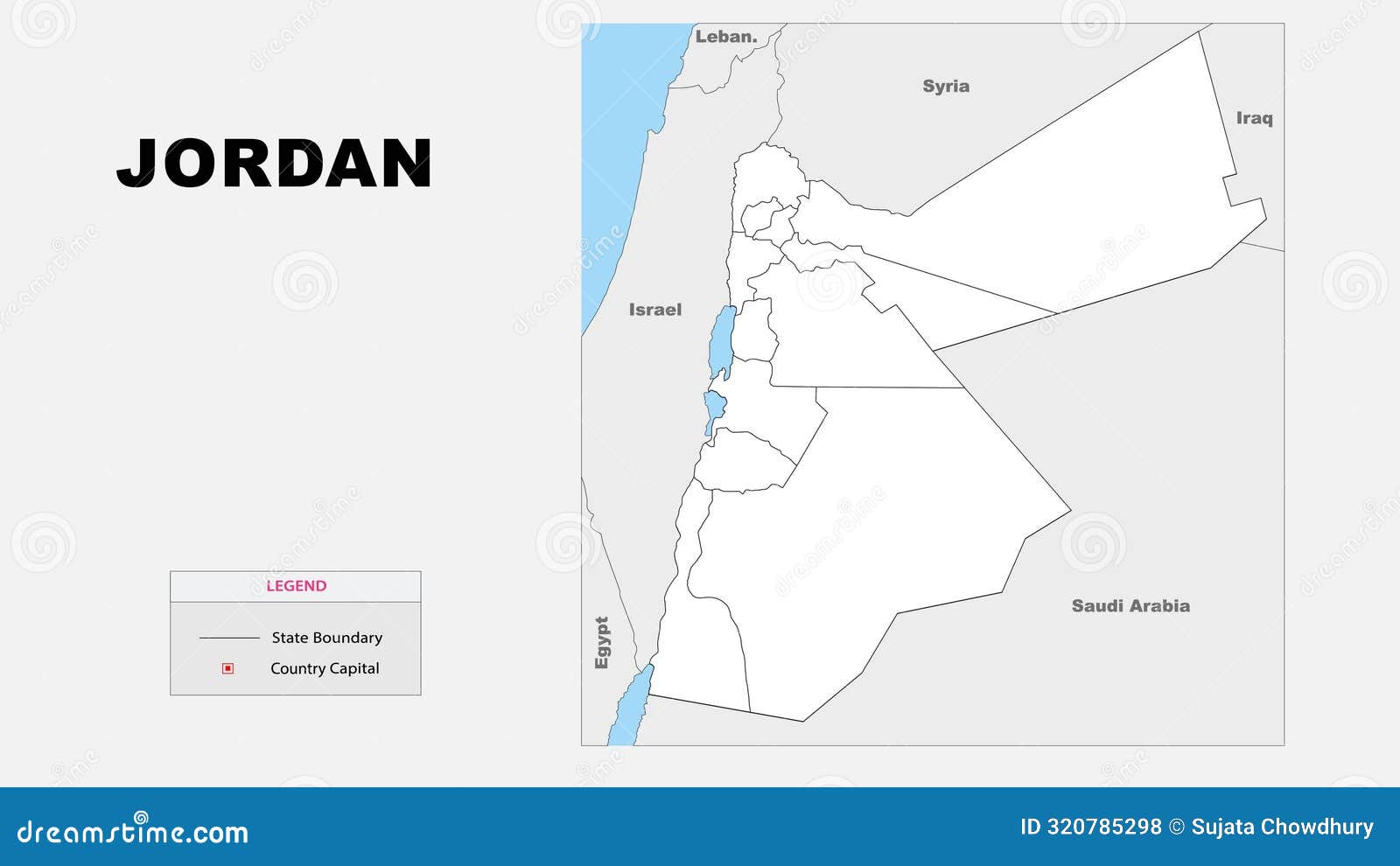 Jordan Map. State and District Map of Jordan Stock Vector ...