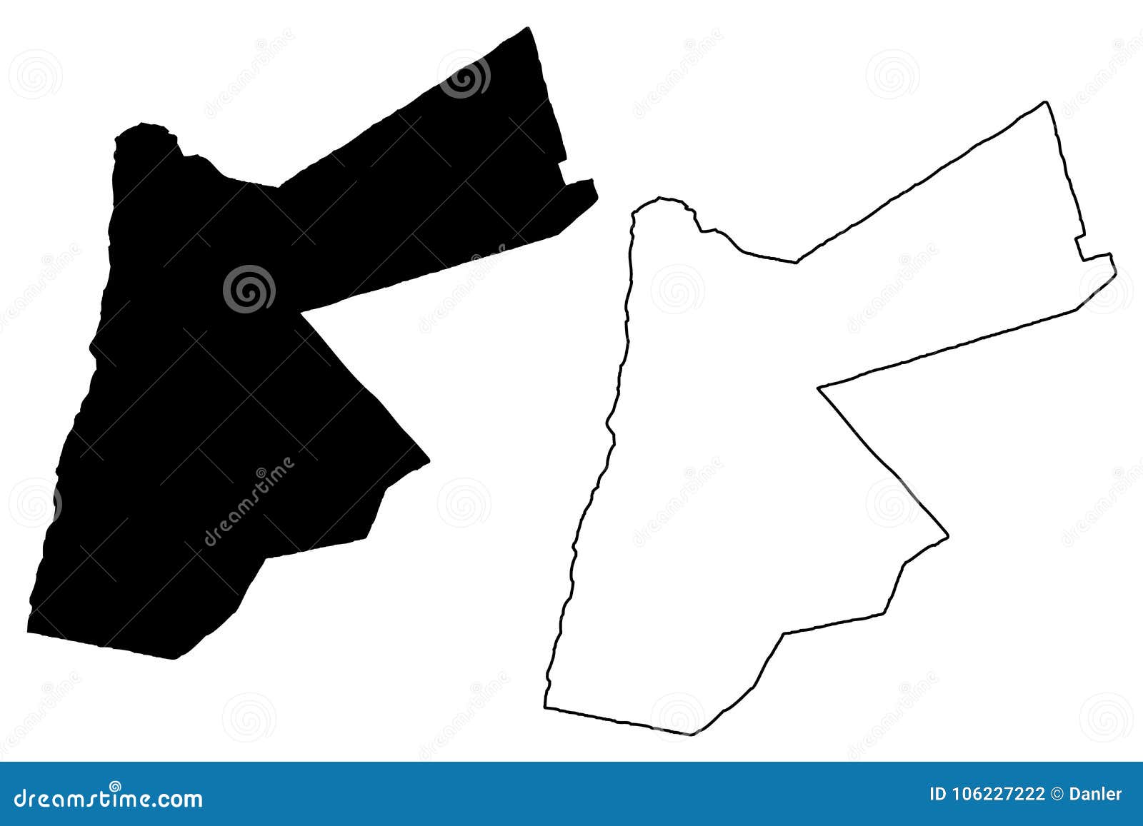 Jordan map vector stock vector. Illustration of asia - 106227222