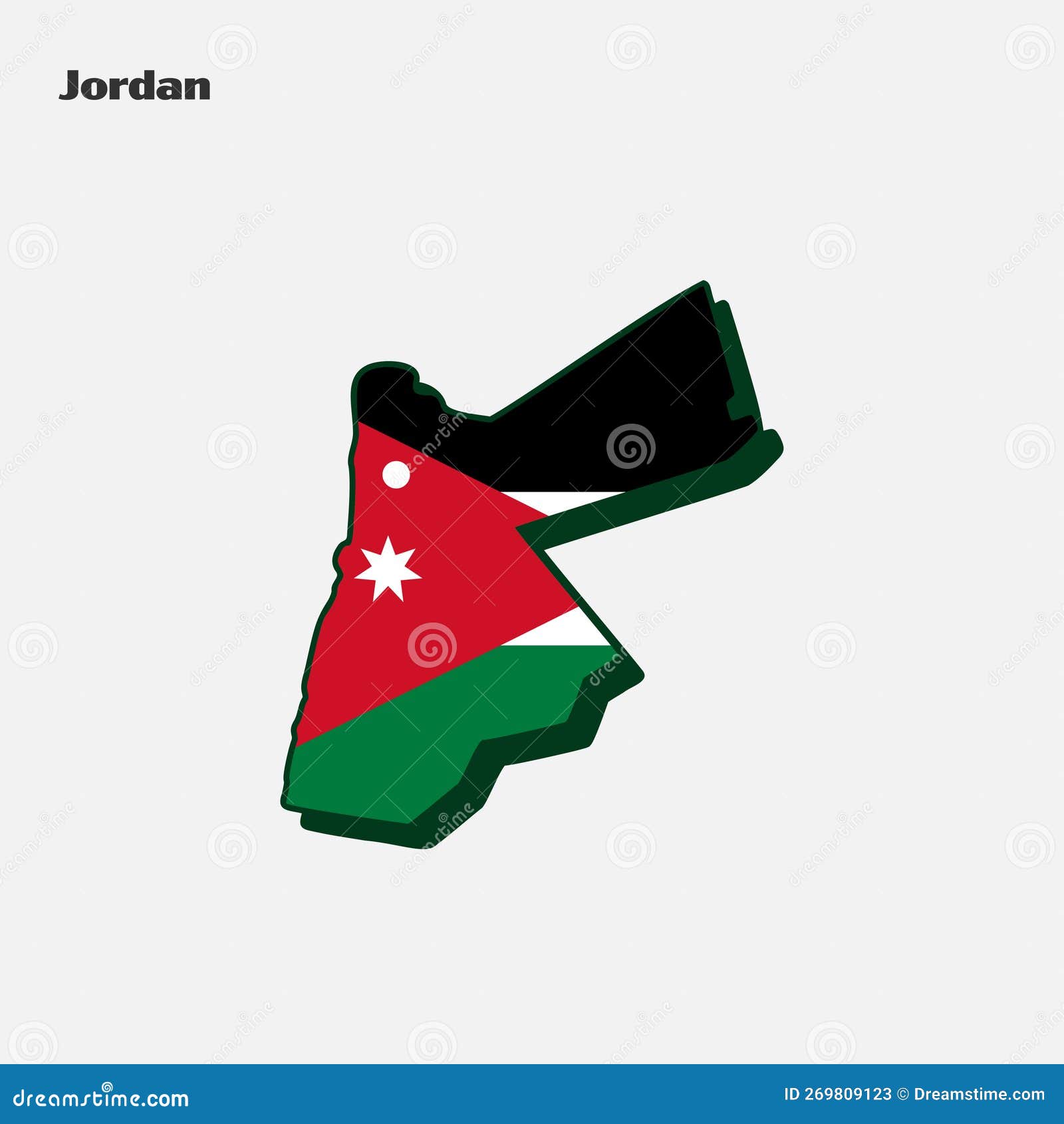Jordan Nation Flag Map Infographic Stock Illustration - Illustration of ...