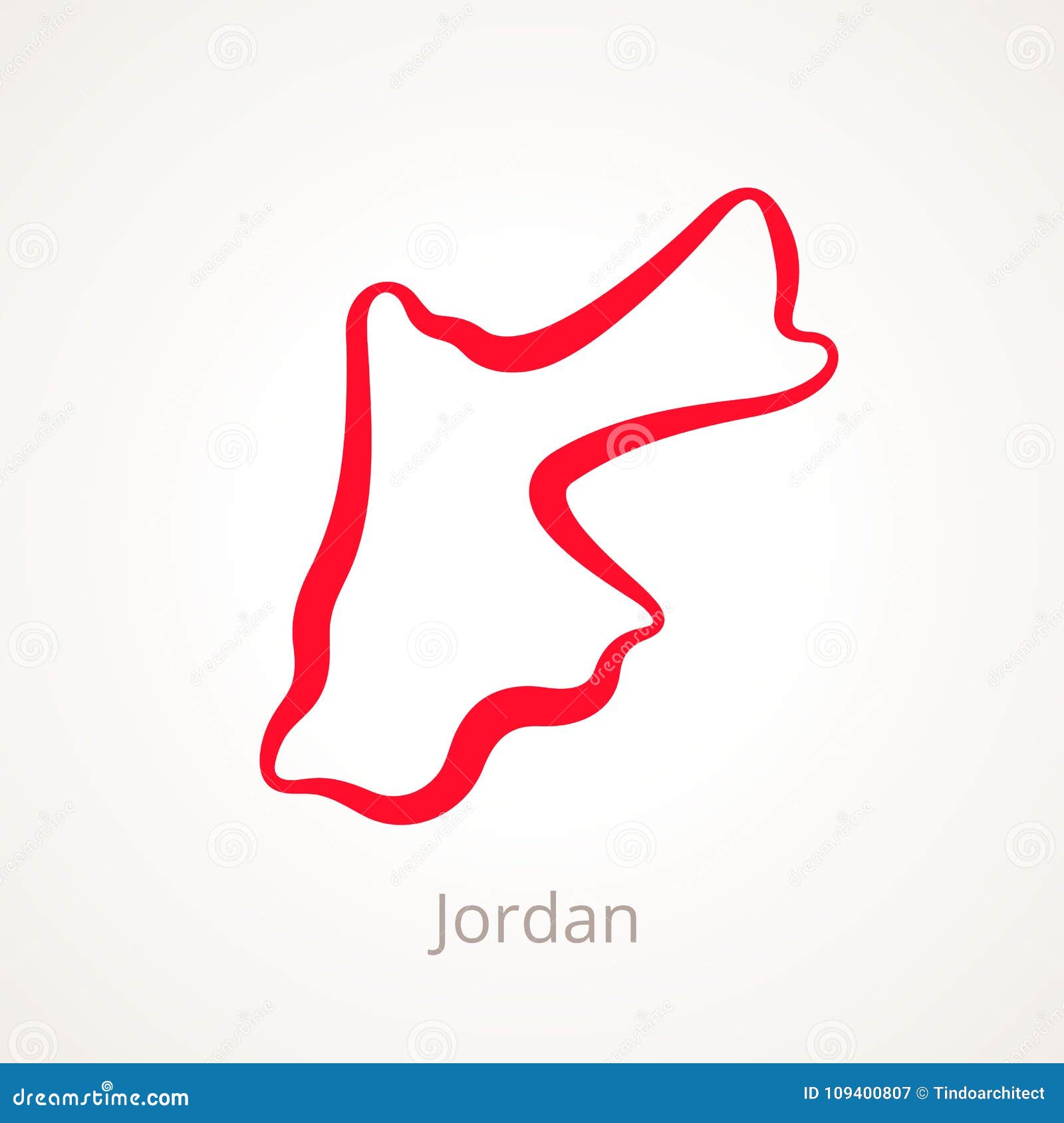 Jordan Outline Map State Shape Country Borders Cartoon Vector ...