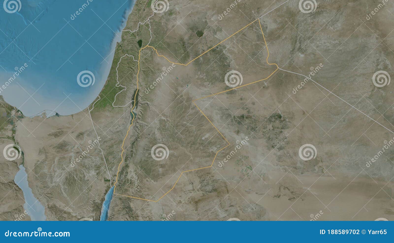 Jordan - Overview. Satellite Stock Illustration - Illustration of ...