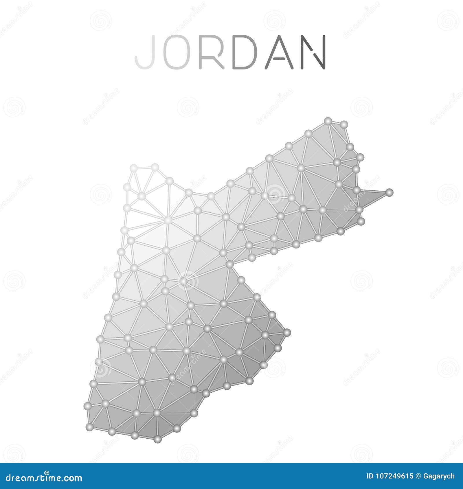 Jordan Polygonal Vector Map. Stock Vector - Illustration of geometry ...