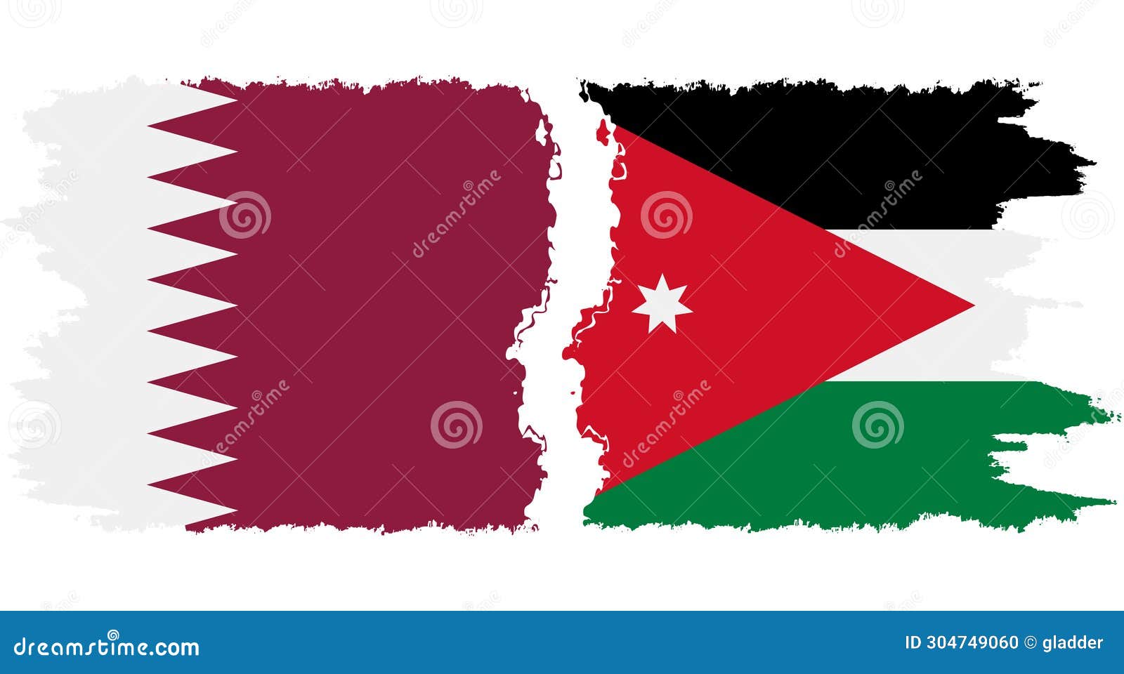 Jordan and Qatar Grunge Flags Connection Vector Stock Vector ...