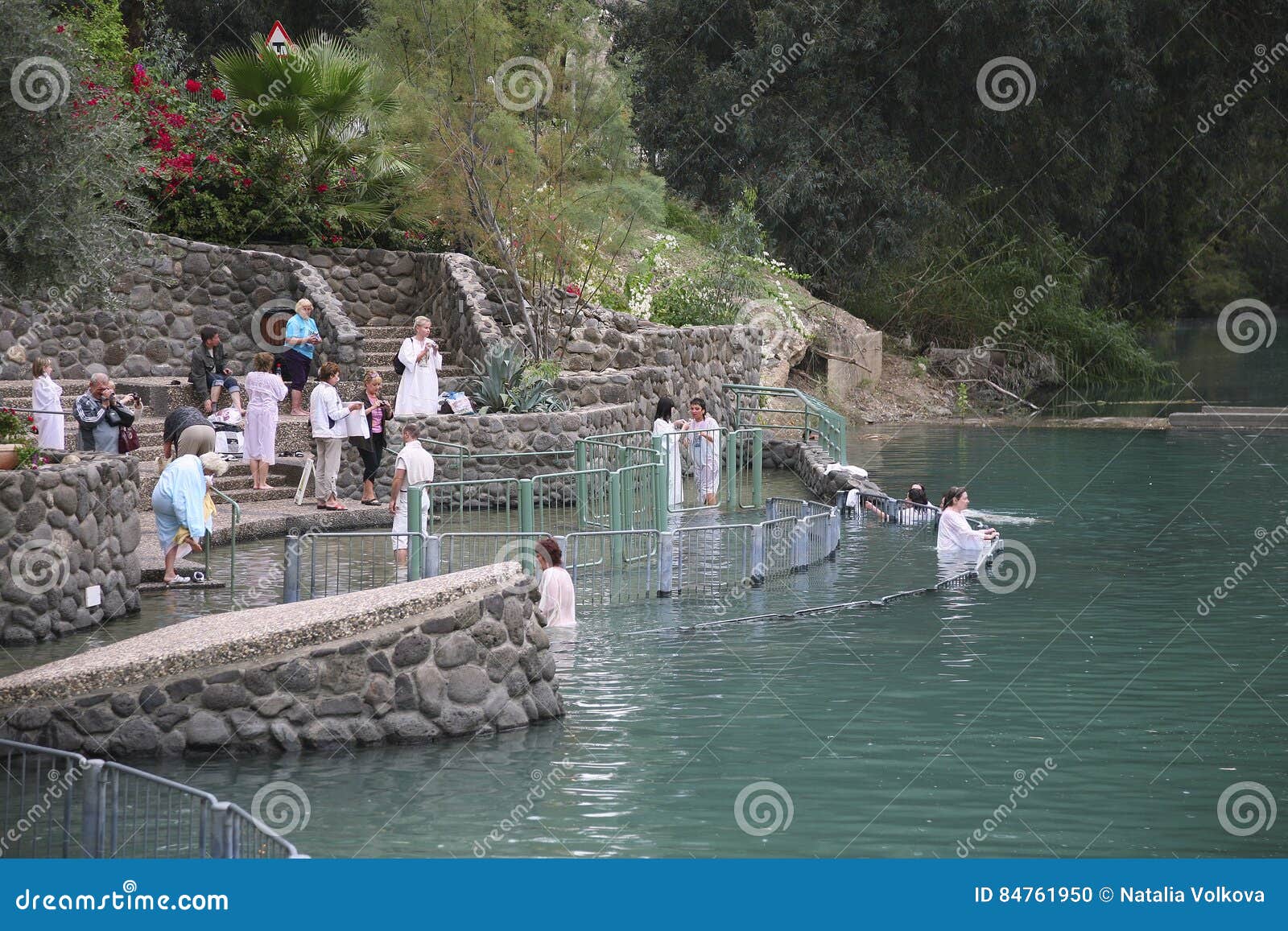 Jordan River. Ablutionin the Sacred Water Editorial Image - Image of ...