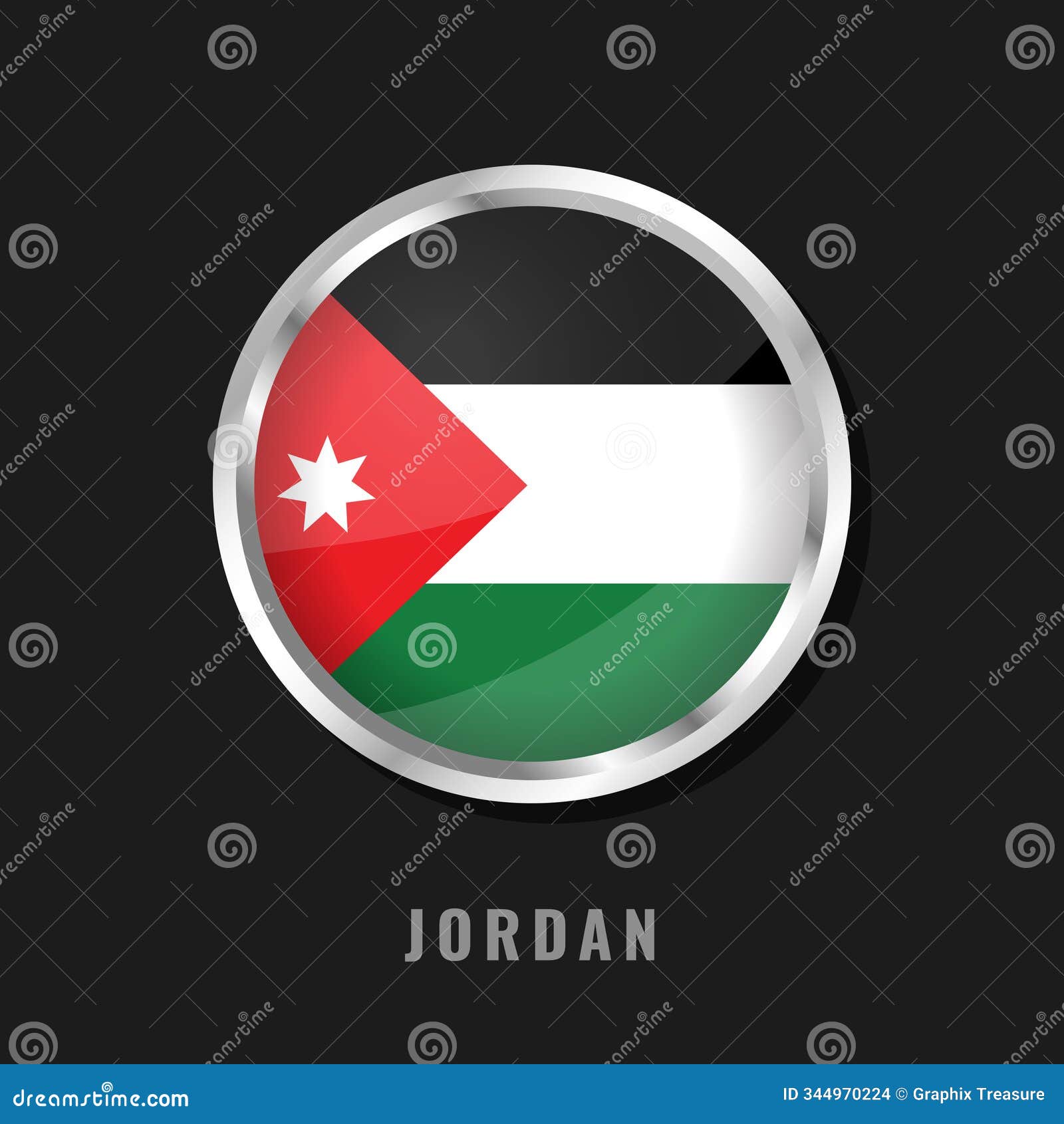 Jordan Round Rubber Stamp With Country Map. Vector Illustration ...