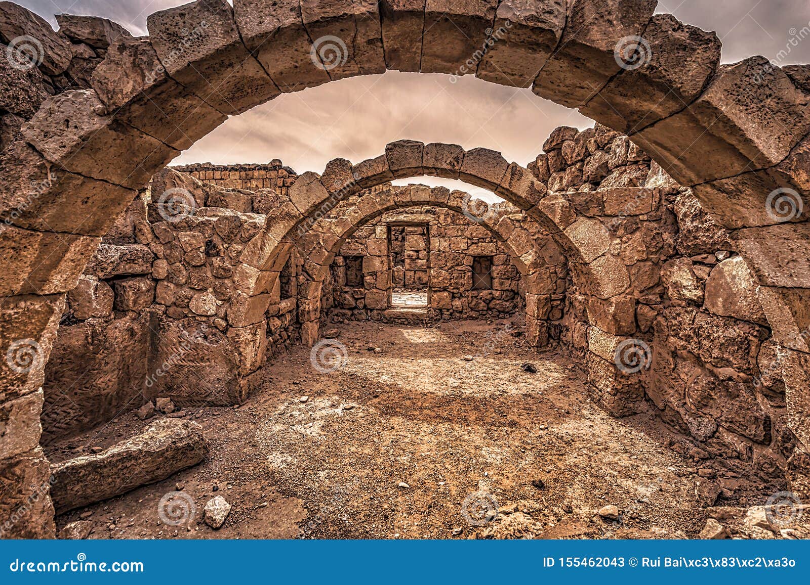 Jordan - September 30, 2018: Ruins of an Ancient Castle in the Dunes of ...