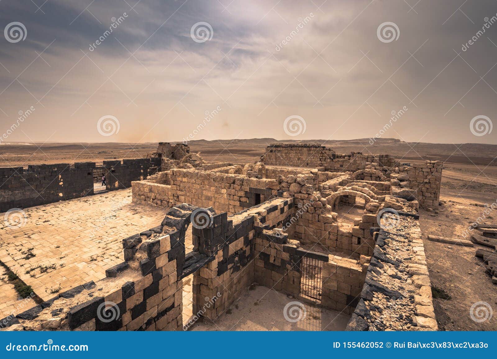 Jordan - September 30, 2018: Ruins of an Ancient Castle in the Dunes of ...