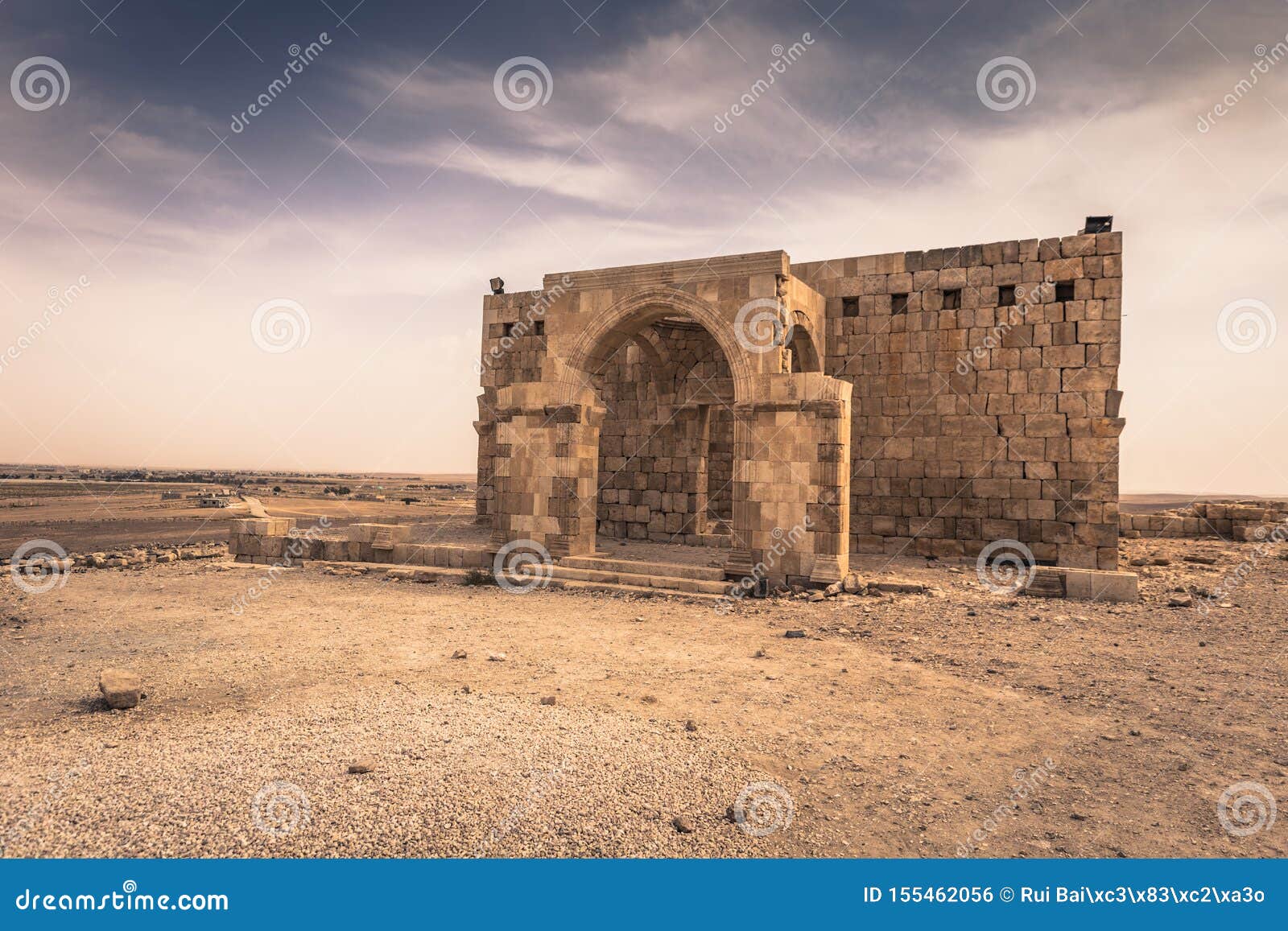 Jordan - September 30, 2018: Ruins of an Ancient Castle in the Dunes of ...
