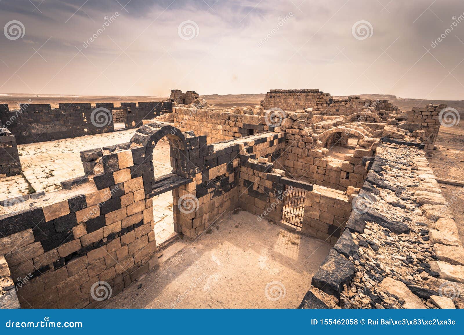Jordan - September 30, 2018: Ruins of an Ancient Castle in the Dunes of ...