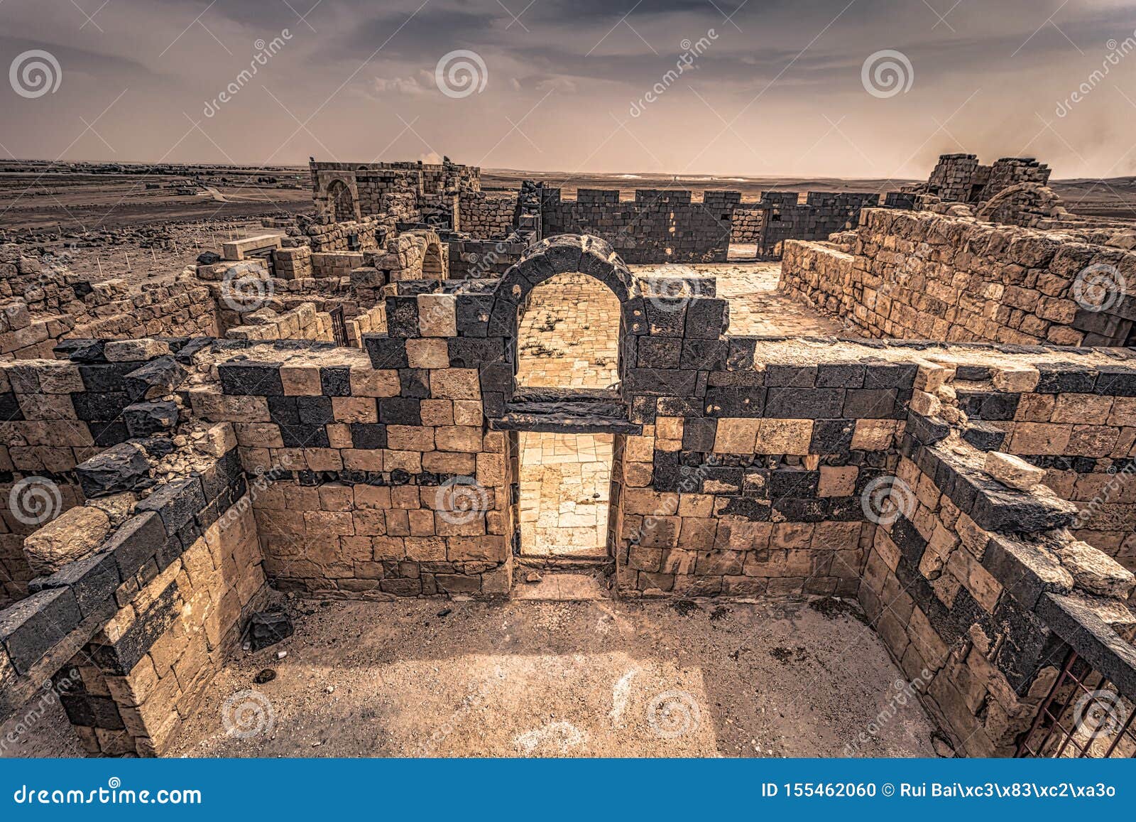 Jordan - September 30, 2018: Ruins of an Ancient Castle in the Dunes of ...