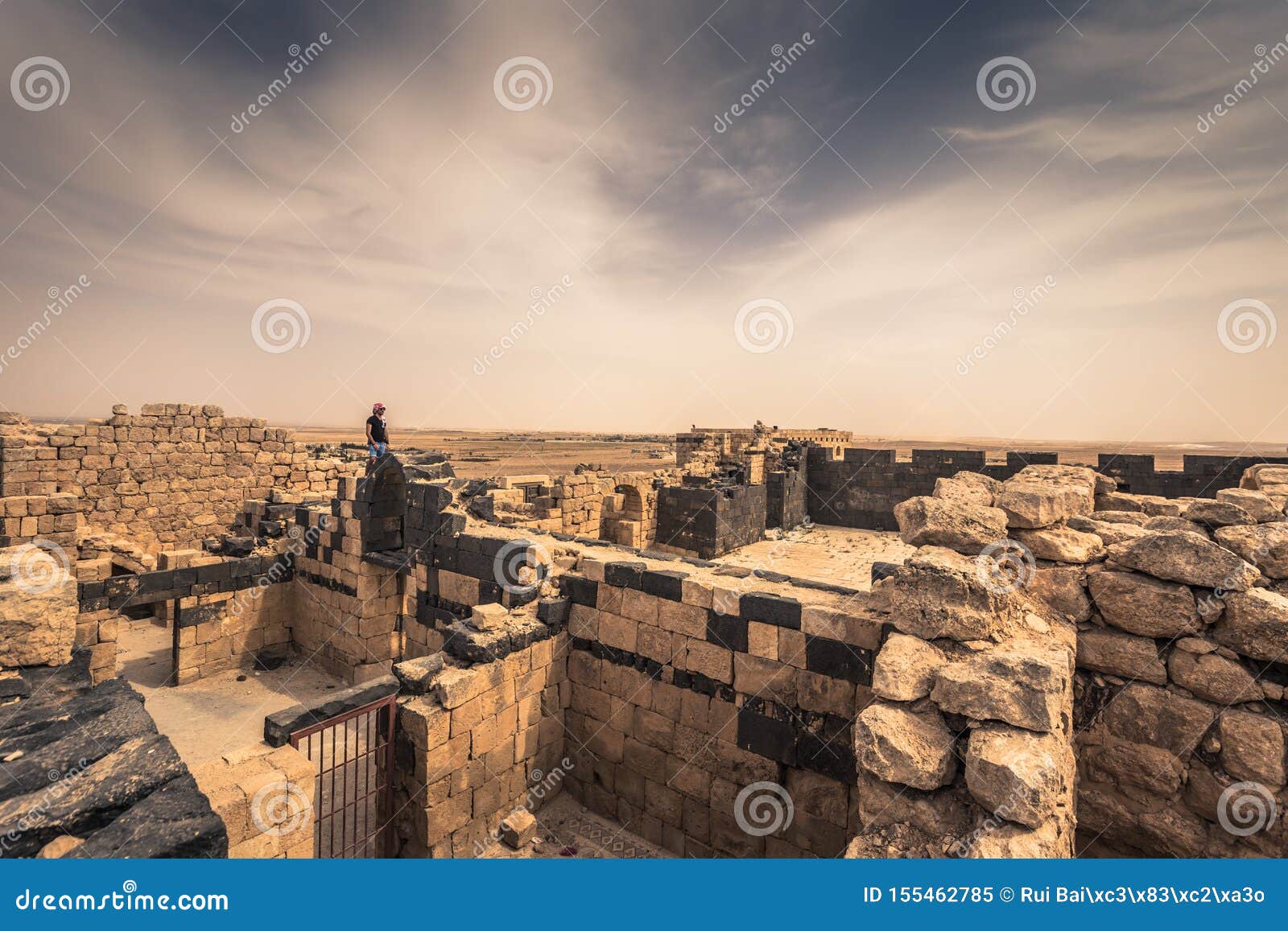 Jordan - September 30, 2018: Ruins of an Ancient Castle in the Dunes of ...