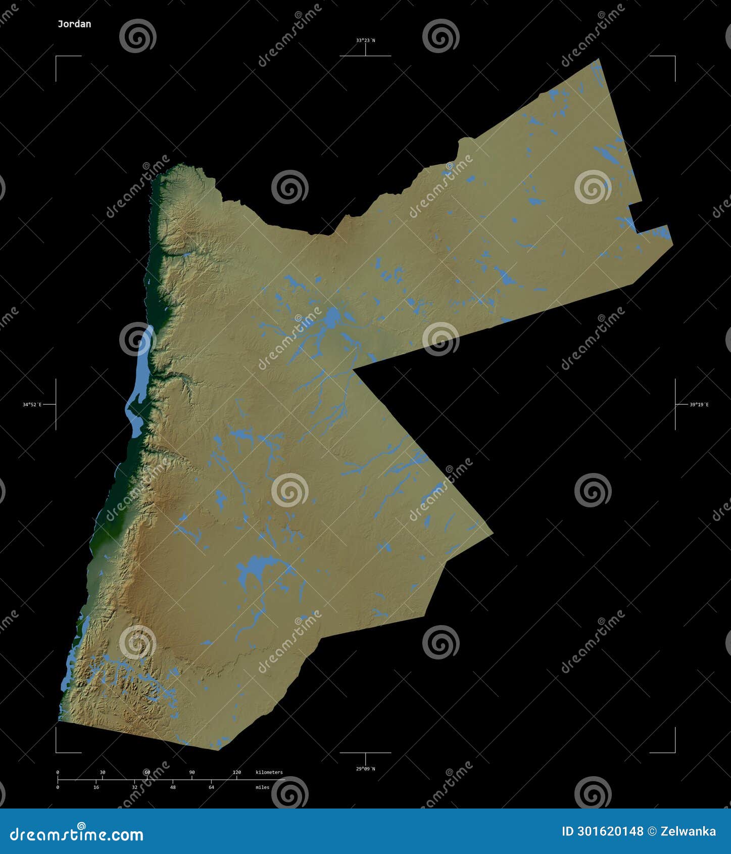 Jordan Shape on Black. Physical Stock Illustration - Illustration of ...