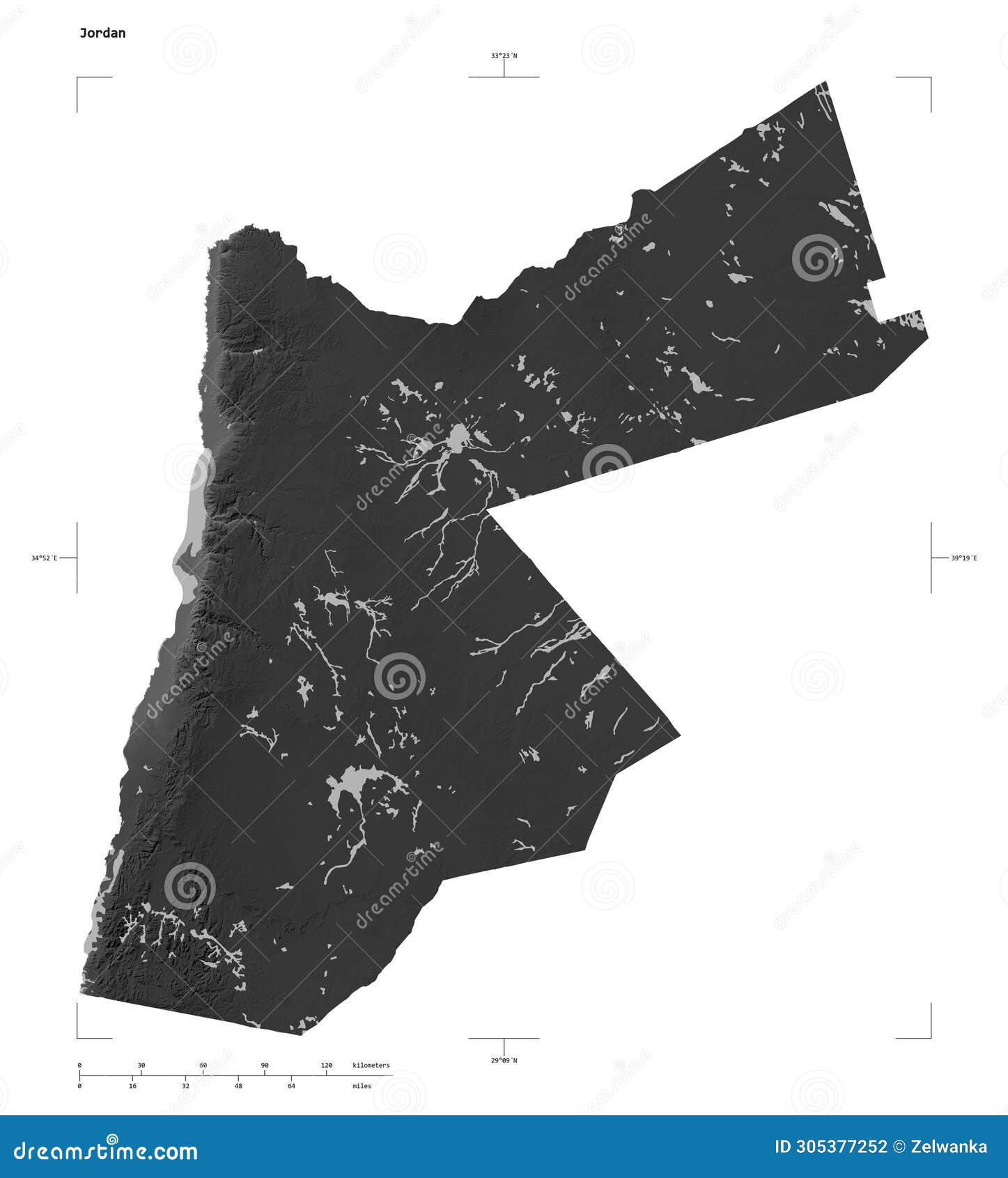 Jordan Shape on White. Grayscale Stock Illustration - Illustration of ...
