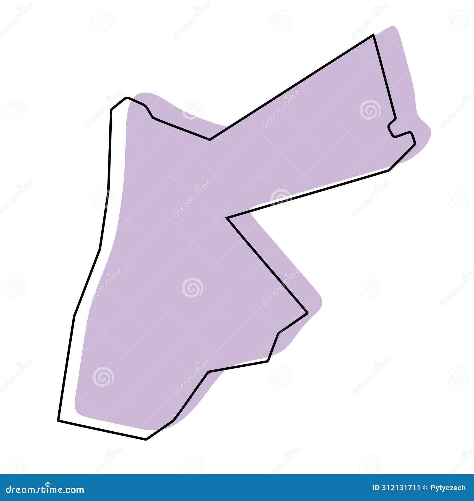 Jordan Simplified Vector Map Stock Illustration Illustration Of