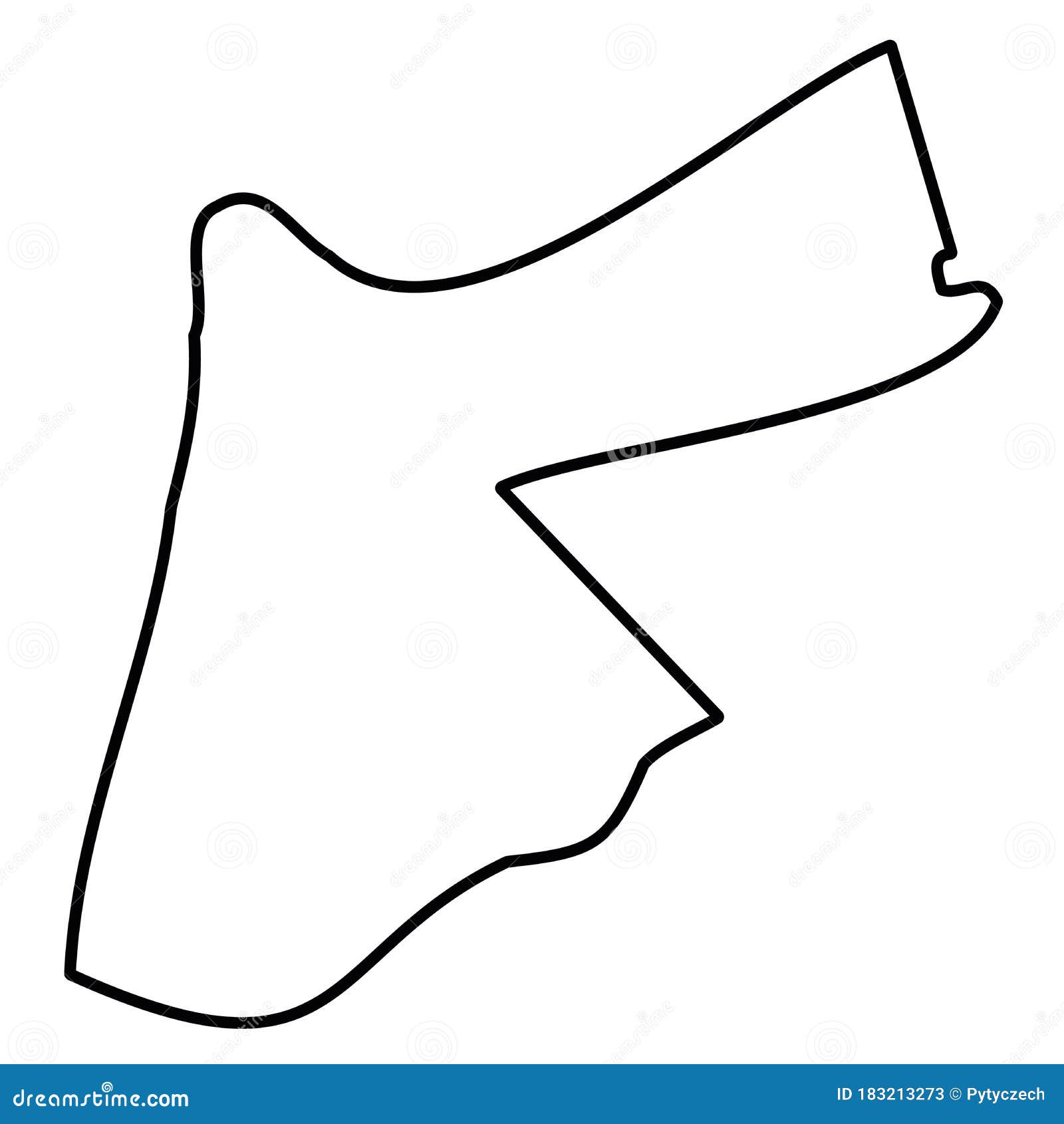 Jordan - Solid Black Outline Border Map of Country Area. Simple Flat ...