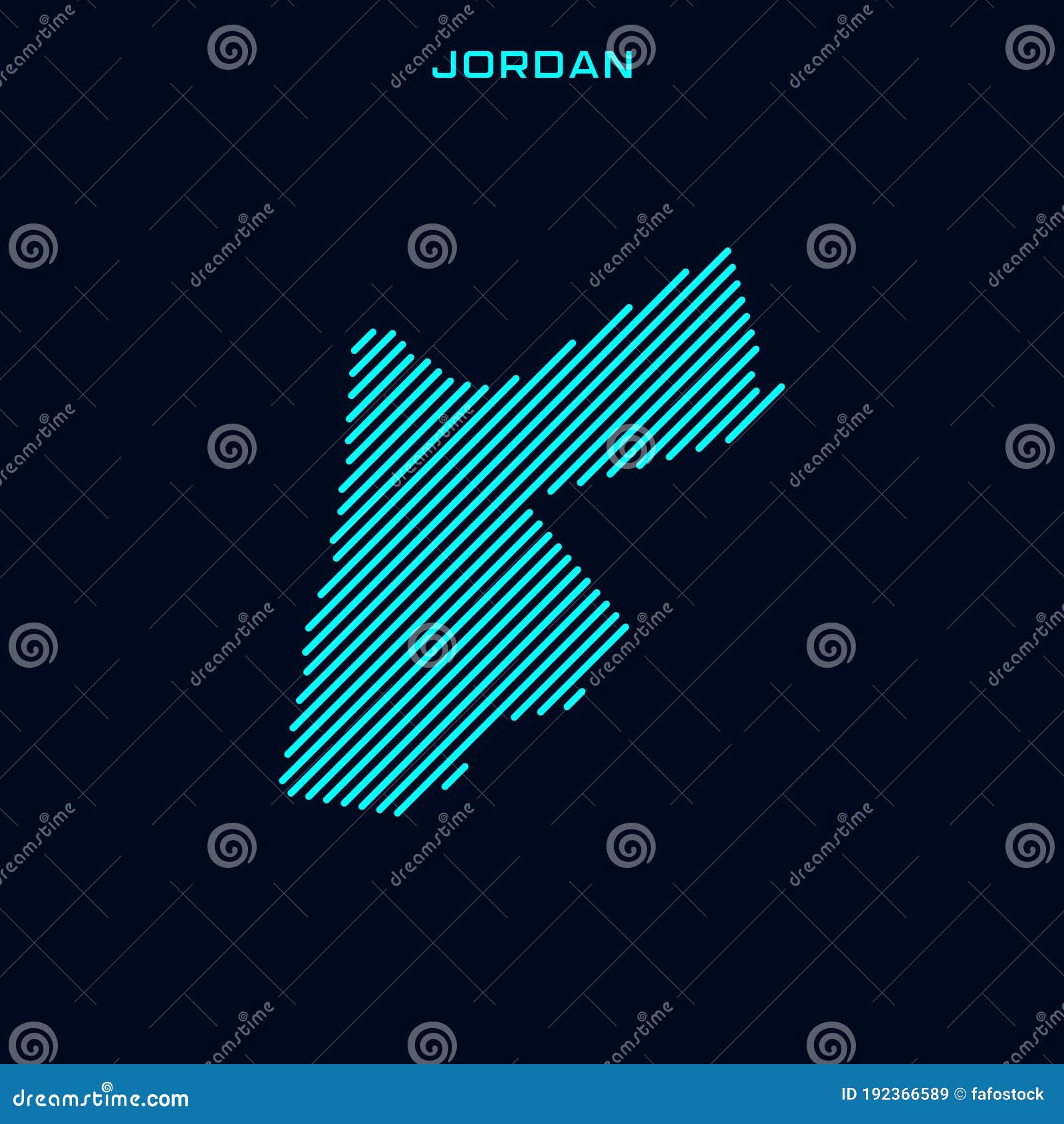 Jordan Striped Map Vector Design Template with Blue Background. Stock ...
