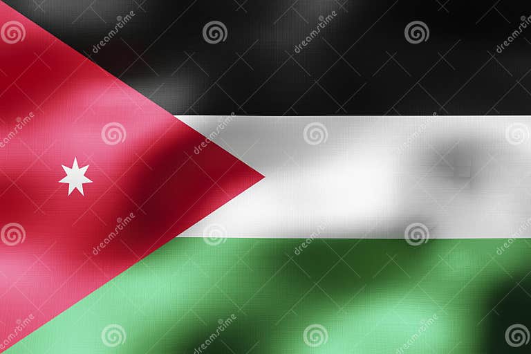 Jordan - Textile Flag - 3d Illustration Stock Illustration ...