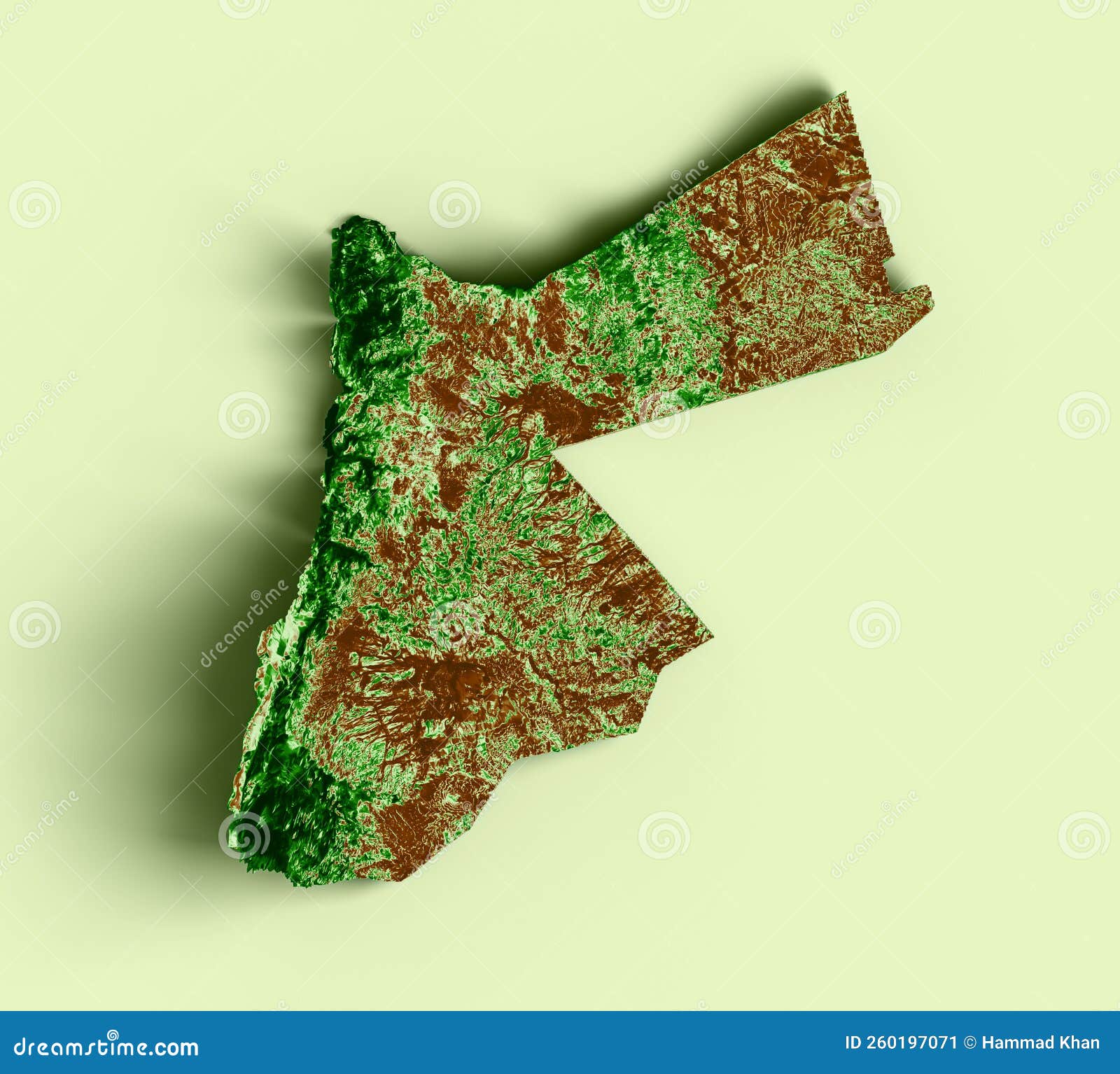 Jordan Topographic Map 3d Realistic Map Color 3d Illustration Stock ...