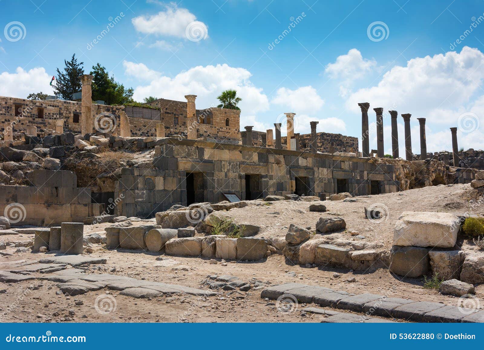 Jordan the Umm Qais Roman Ruin Stock Photo - Image of archaeology, qais ...