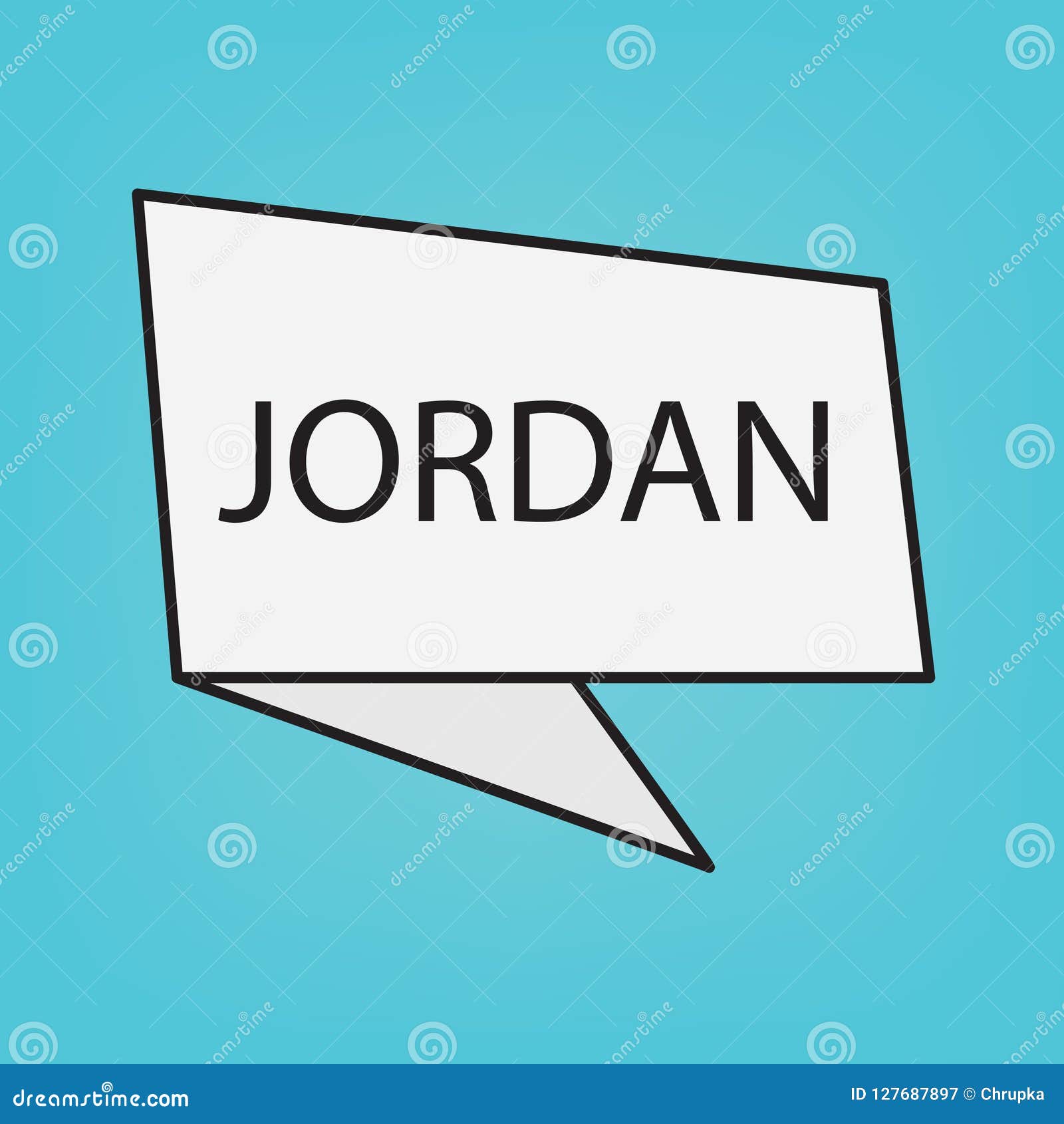 Jordan word on sticker stock vector. Illustration of graphic - 127687897
