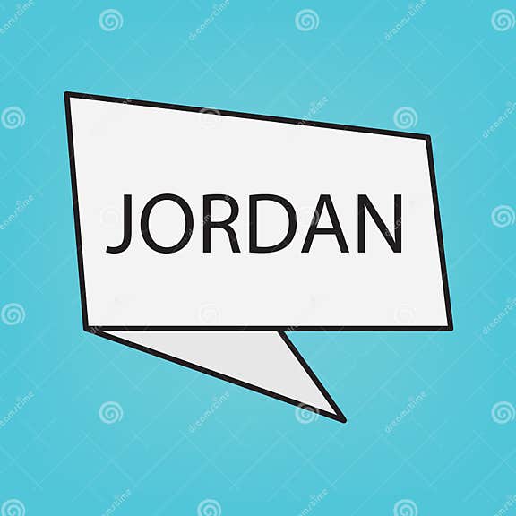 Jordan word on sticker stock vector. Illustration of graphic - 127687897