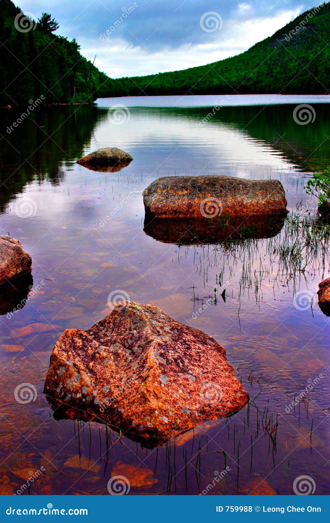 Jordanien-Teich, Acadia-Nationalpark Stockfoto - Bild von sturm ...