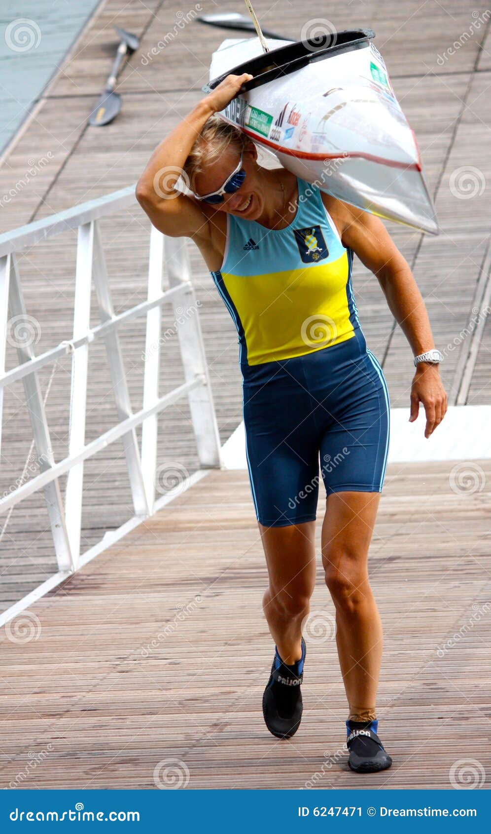 Josefa Idem and her kayak editorial photo. Image of champions - 6247471