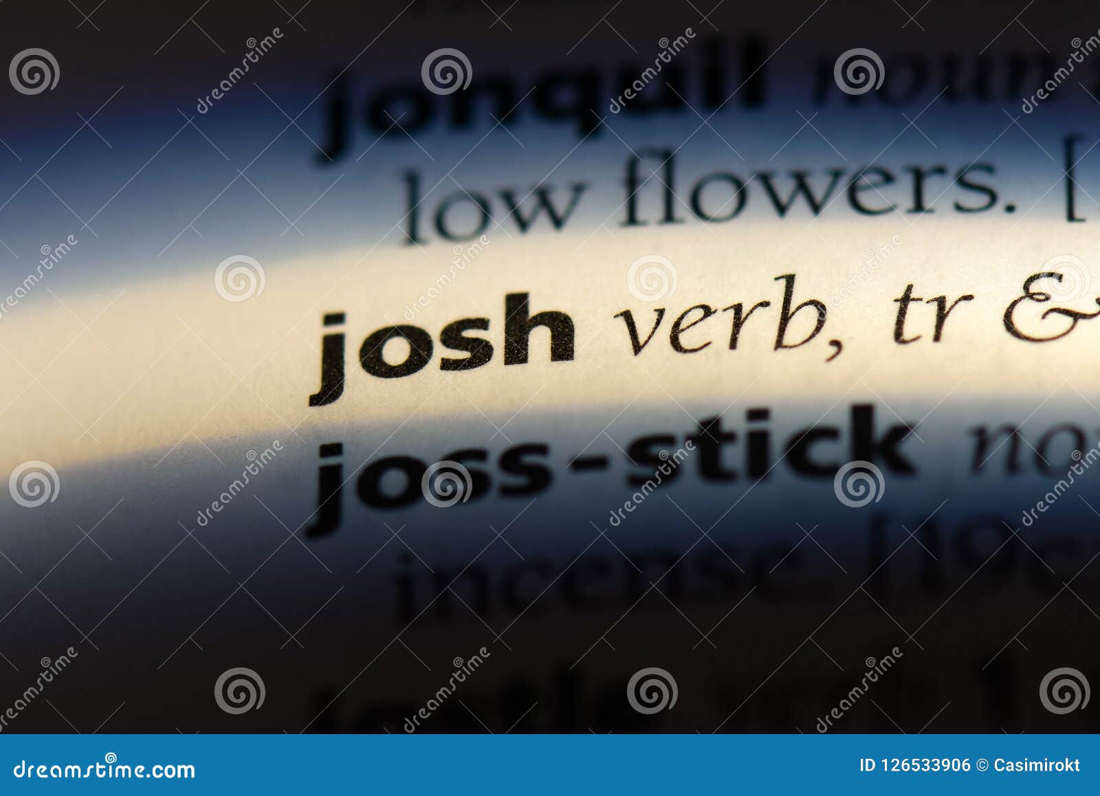 Josh stock photo. Image of printed, word, english, concept - 126533906