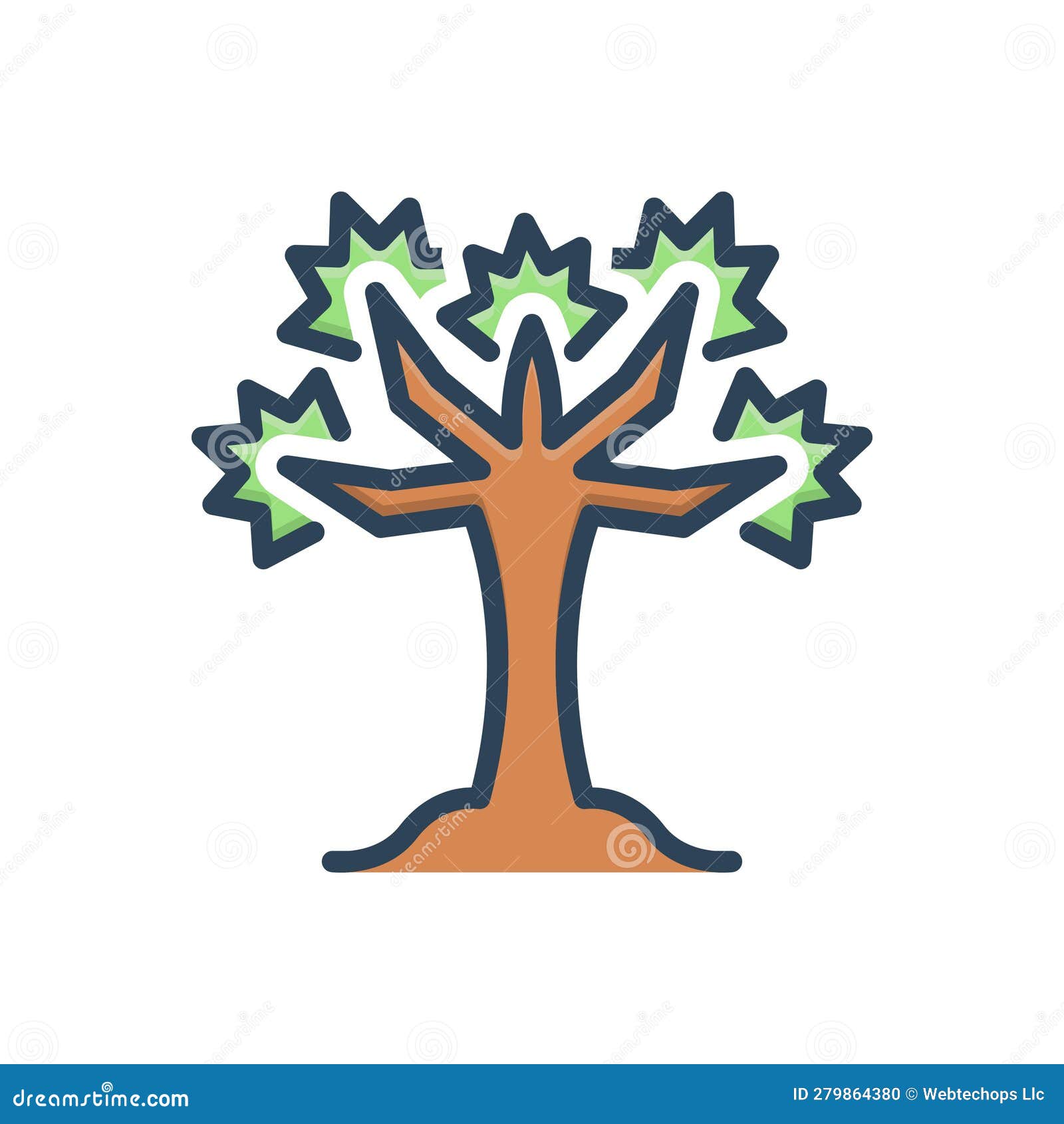 Color Illustration Icon for Joshua, Tree and Desert Stock Illustration ...