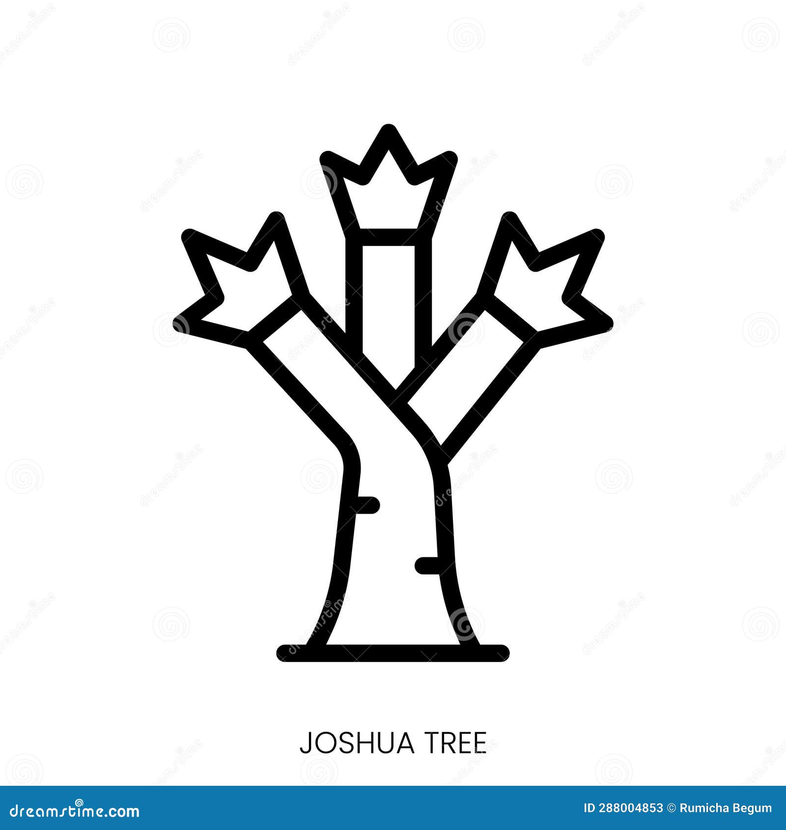 Joshua Tree Icon. Line Art Style Design Isolated on White Background ...