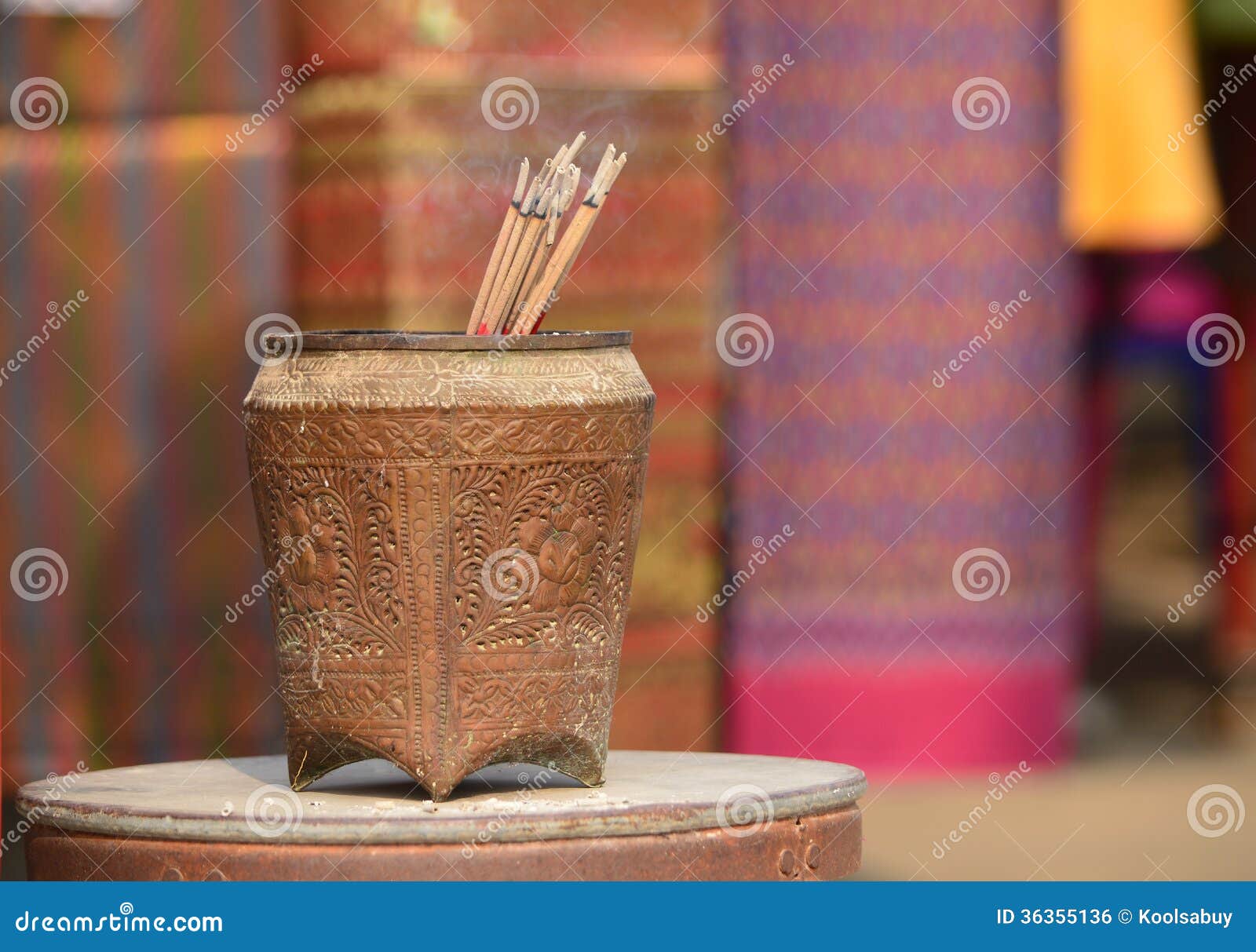 Joss stick pot stock photo. Image of decoration, smoke - 36355136