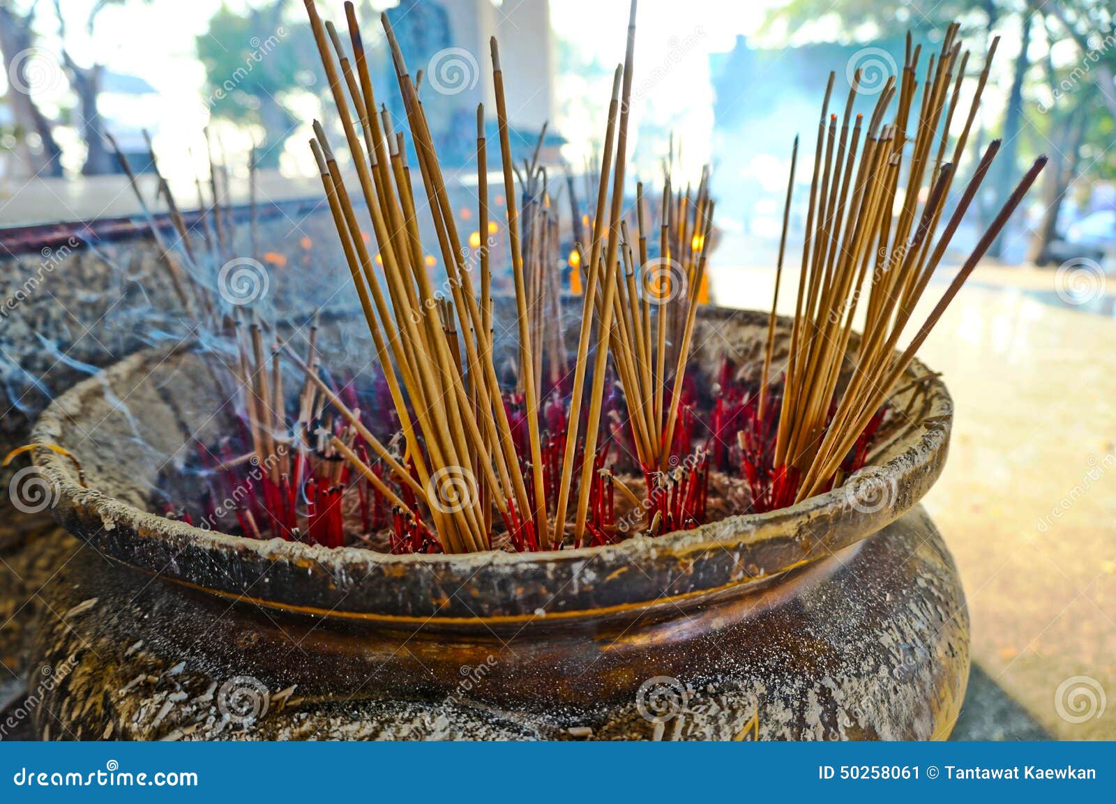 Joss stick pot stock image. Image of incense, smoke, joss - 50258061
