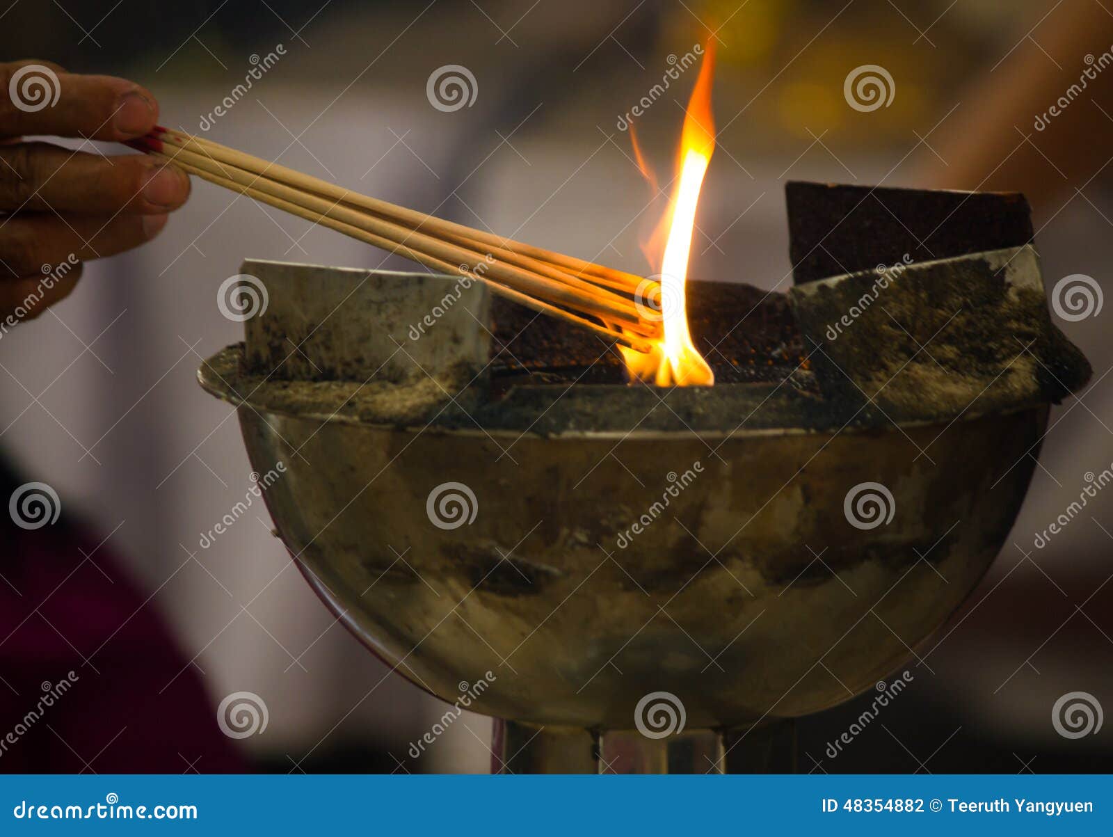 Joss stick stock photo. Image of meditation, lighter - 48354882