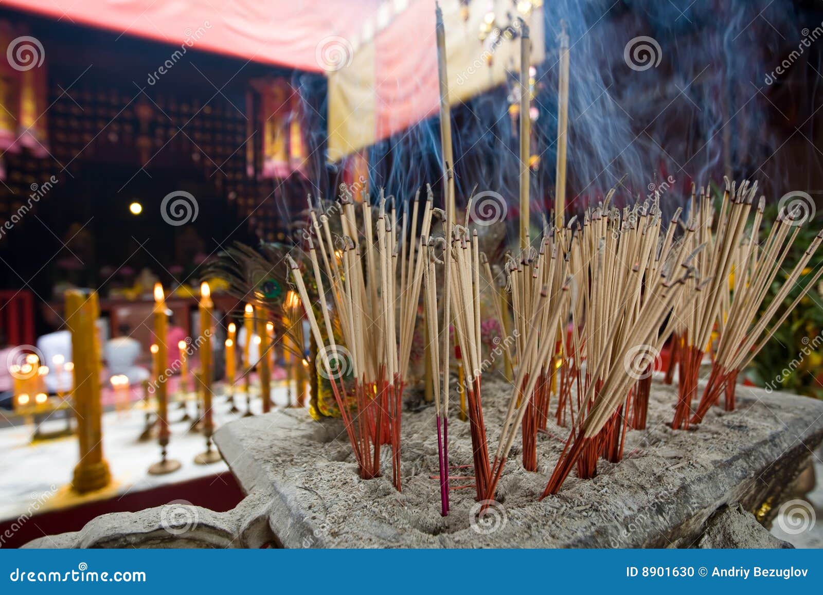Joss sticks stock photo. Image of monastery, color, buddha - 8901630